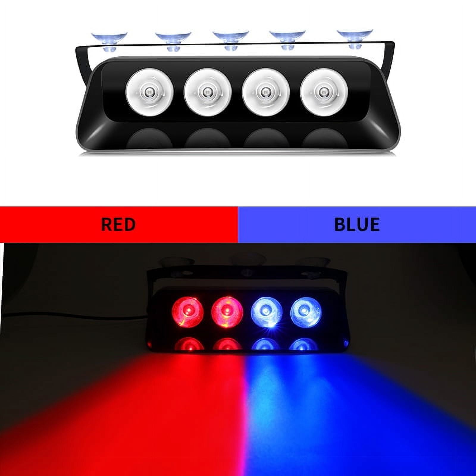 Suction Cup Flashing Light - 16 LED Windshield Strobe Light Bar, Amber ...