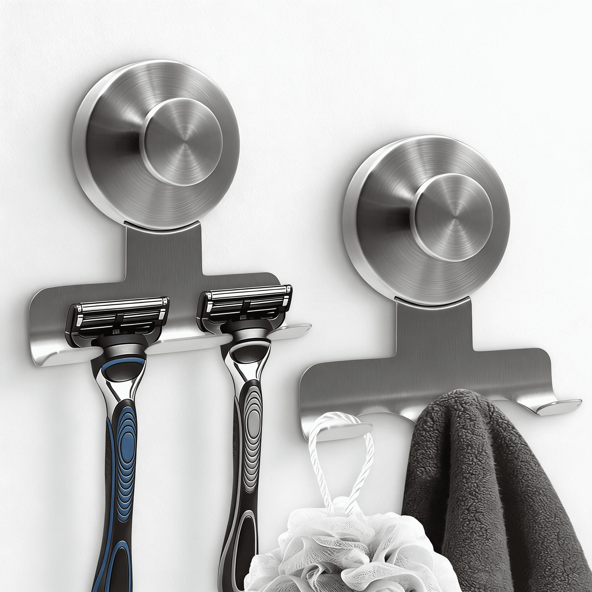 Suction Cup Holder for Shower, Heavy-Duty Suction Hooks for Razor ...