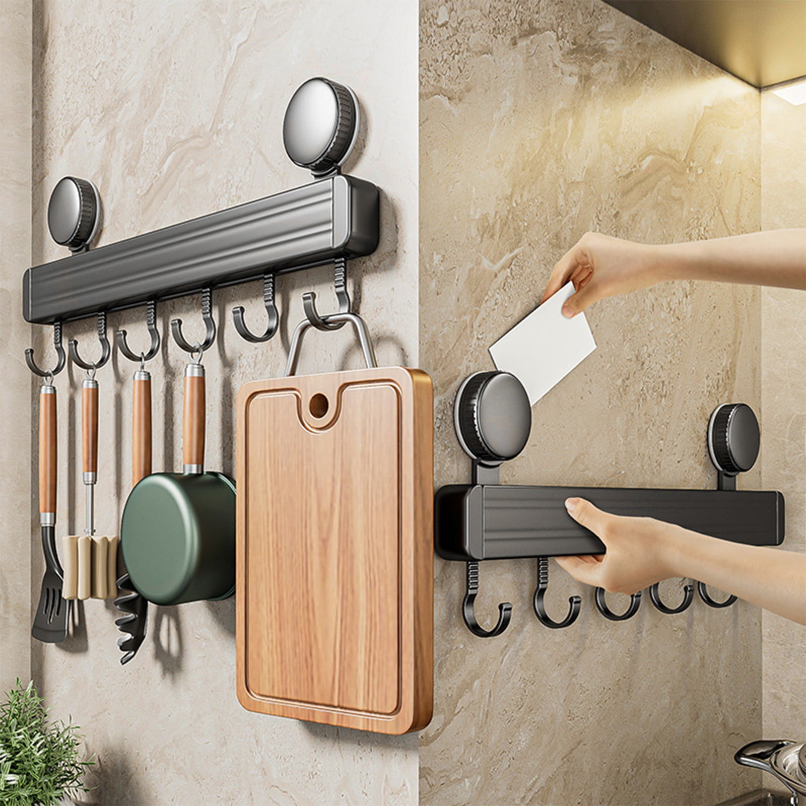 Suction Cup Hook Kitchen,Strong Load-Bearing Spoon Shovel Rack ...