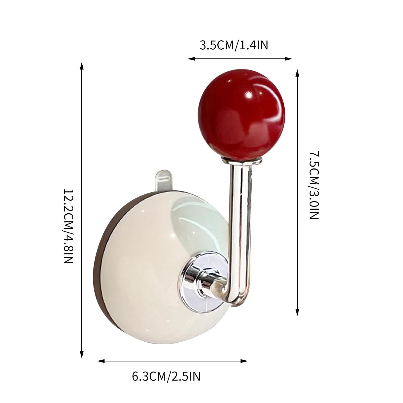 Suction Cup Hook Red L-Shape Handle, Strong Adhesion Hanger for ...