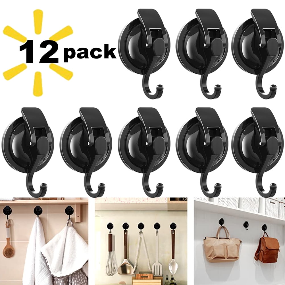 Suction Cup Hooks (12Pack) - Powerful Vacuum Suction Cup Hooks Heavy ...