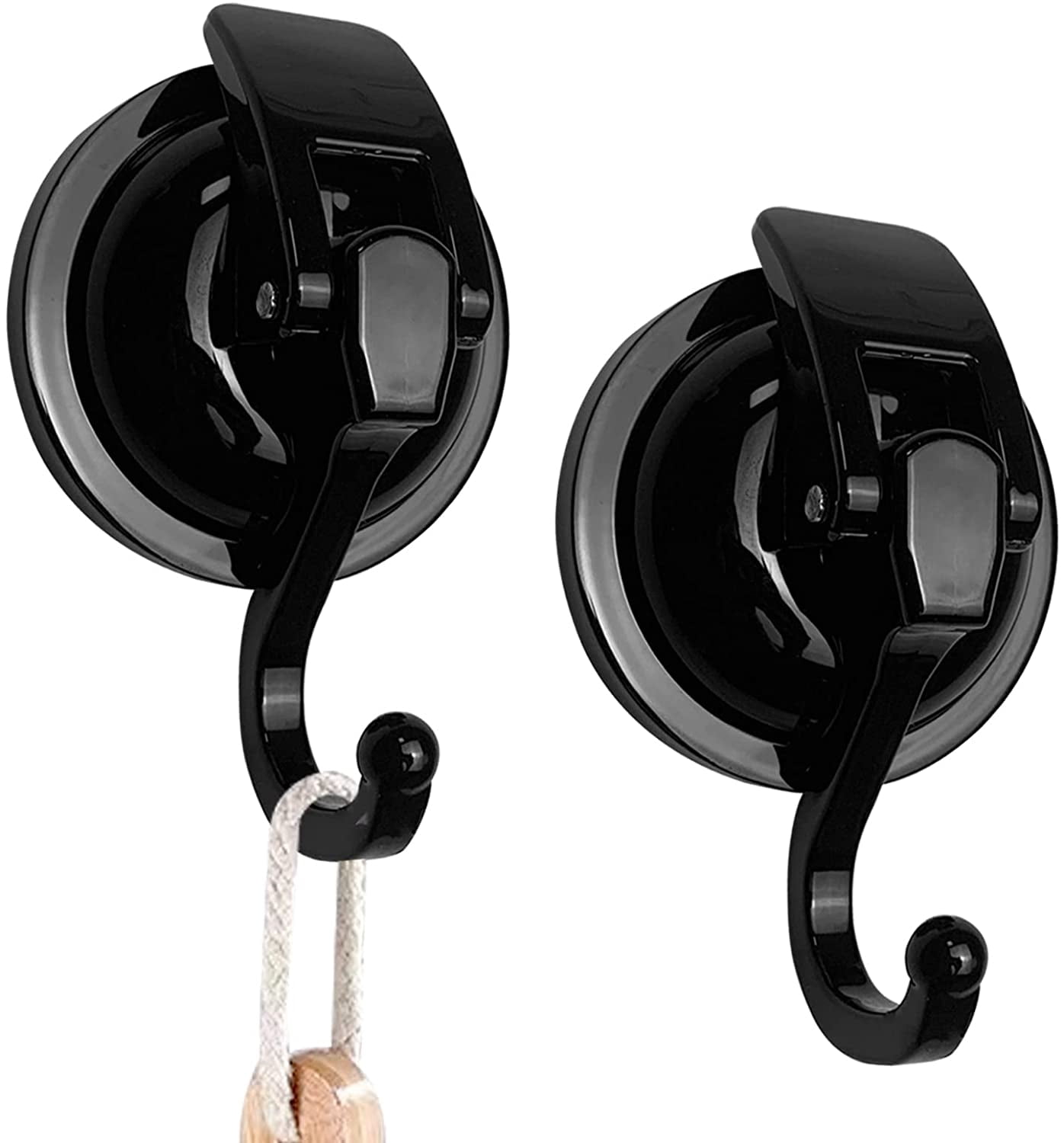Suction Cup Hooks, 2 Pack Heavy-Duty Suction Cup Hooks, Easy to Install ...