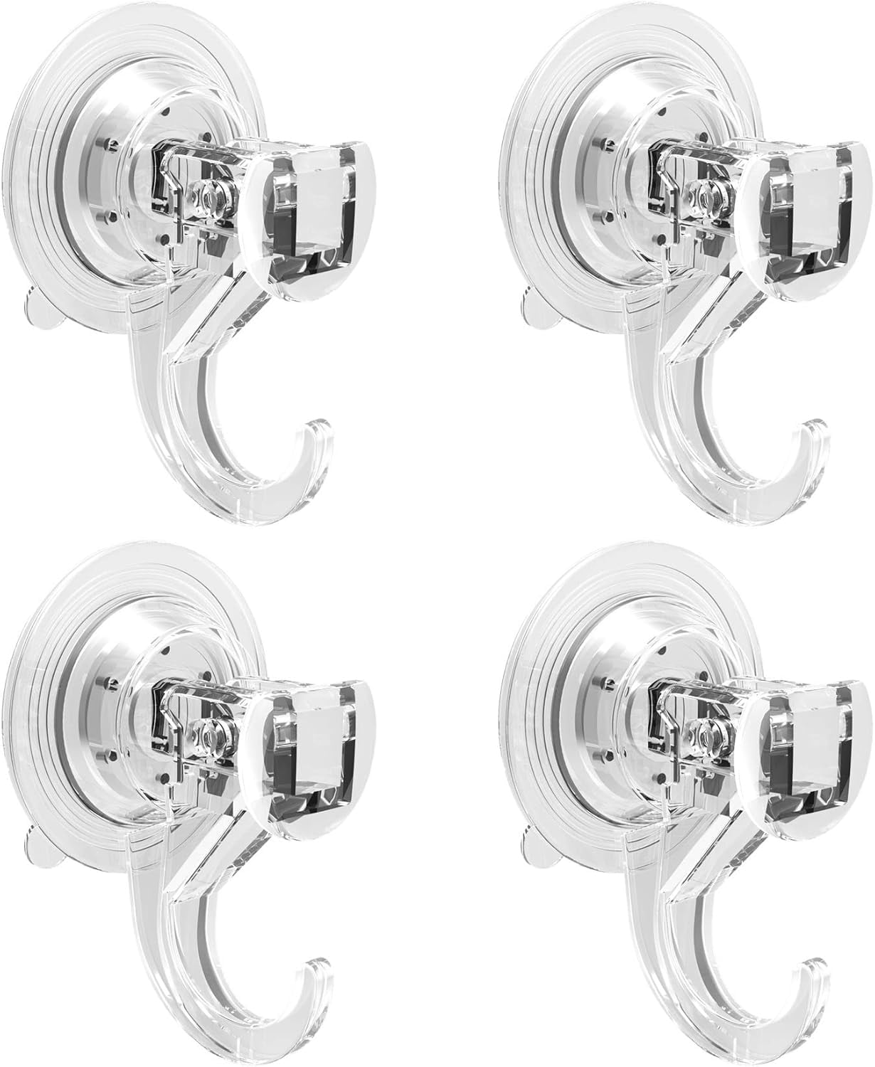 Suction Cup Hooks 4 Pack, Clear Wreath Hanger Heavy Duty Window Suction ...