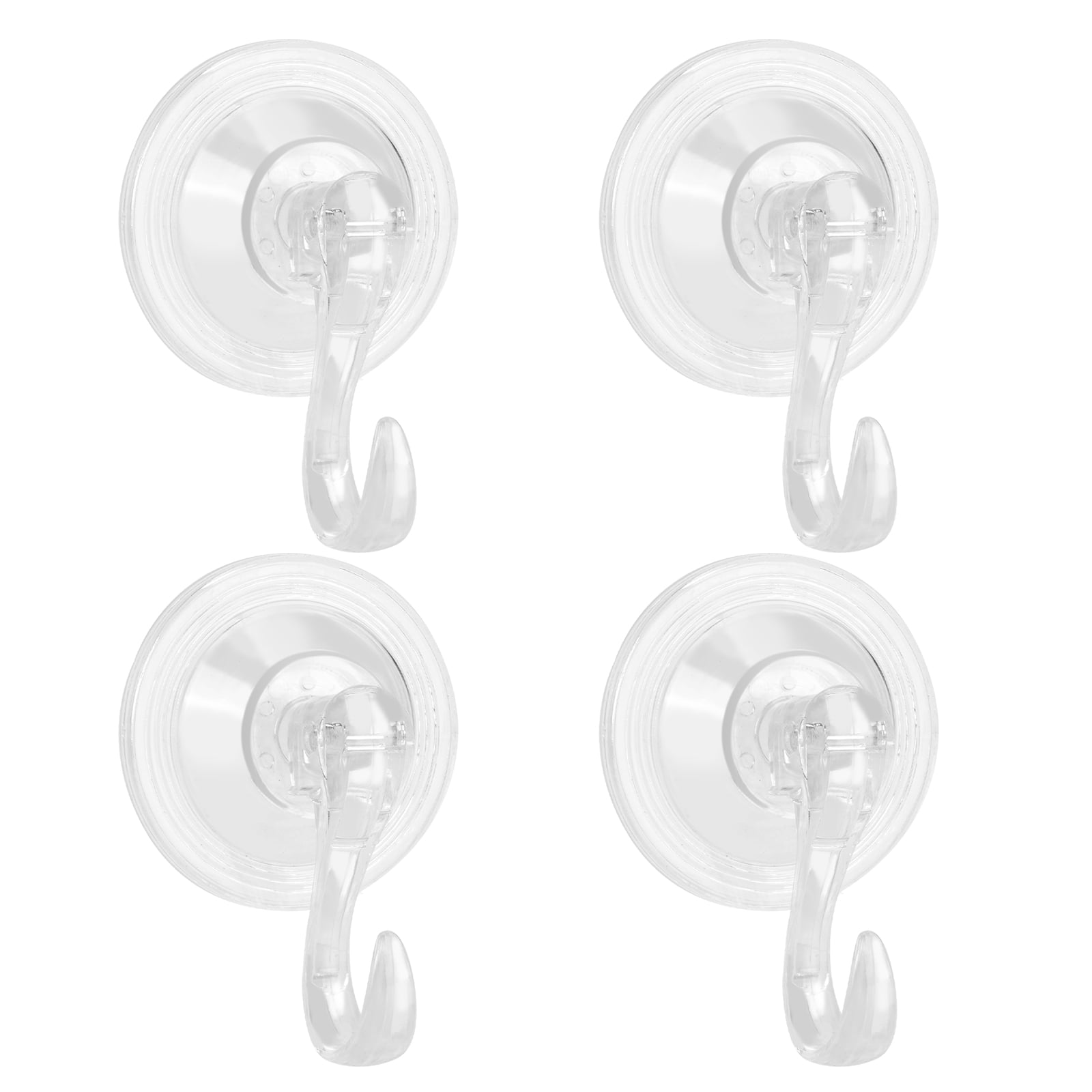 eZAKKA 4 Pack Suction Cup Hooks, Clear Reusable Waterproof for Bathroom ...