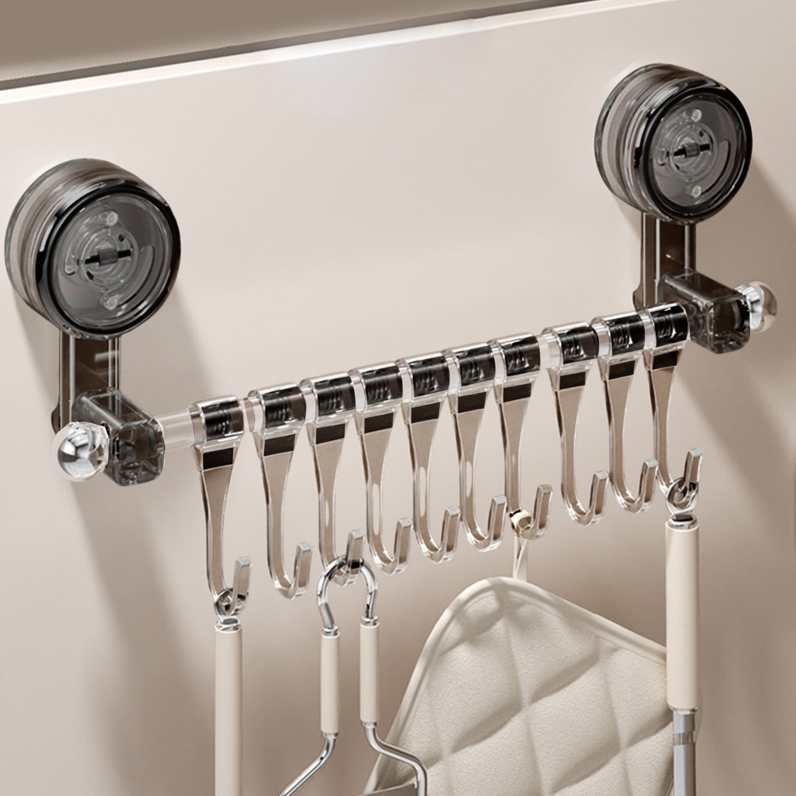 Suction Cup Hooks Bathroom Towel Rack - Heavy Duty No-Drill ...