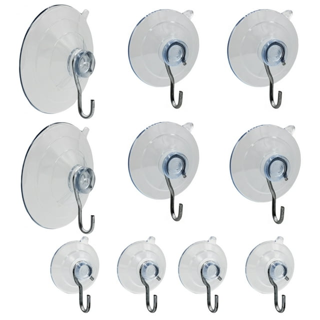 Suction Cup Hooks Combo Pack, 10 Pack, Powerful Window Hanging Suction ...
