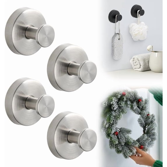 Suction Cup Hooks for Door Wreaths, 2025 Upgraded Wreath Hangers for ...