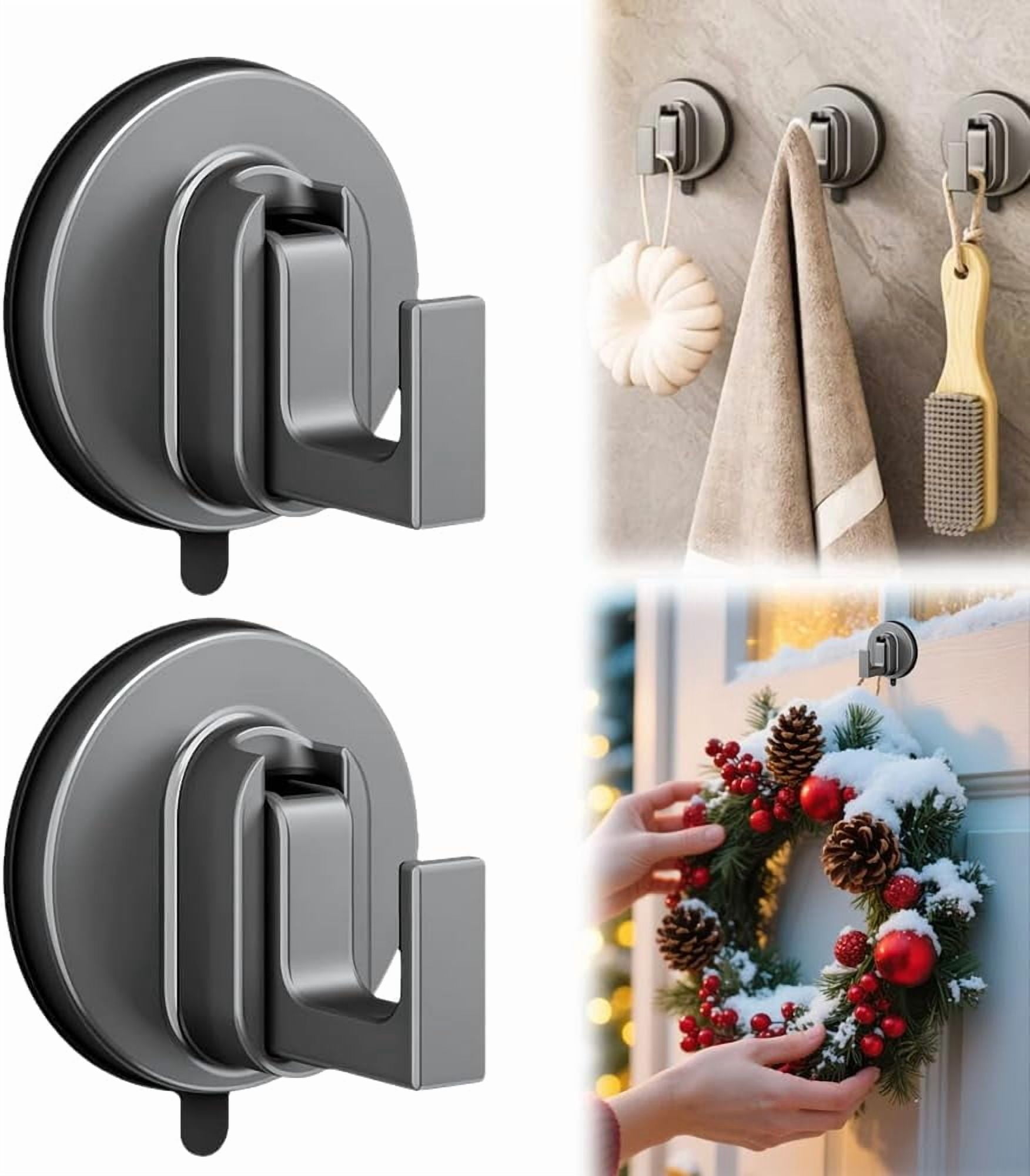 Suction Cup Hooks for Door Wreaths, 2026 Upgraded Wreath Hangers Hooks ...