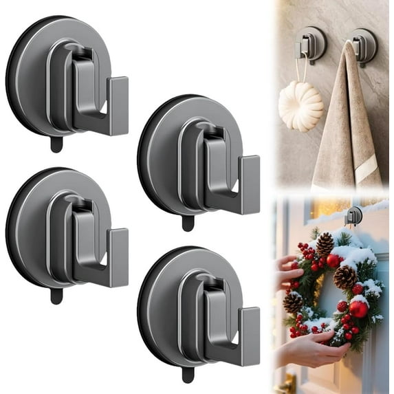 Suction Cup Hooks for Door Wreaths, 2026 Upgraded Wreath Hangers Hooks ...