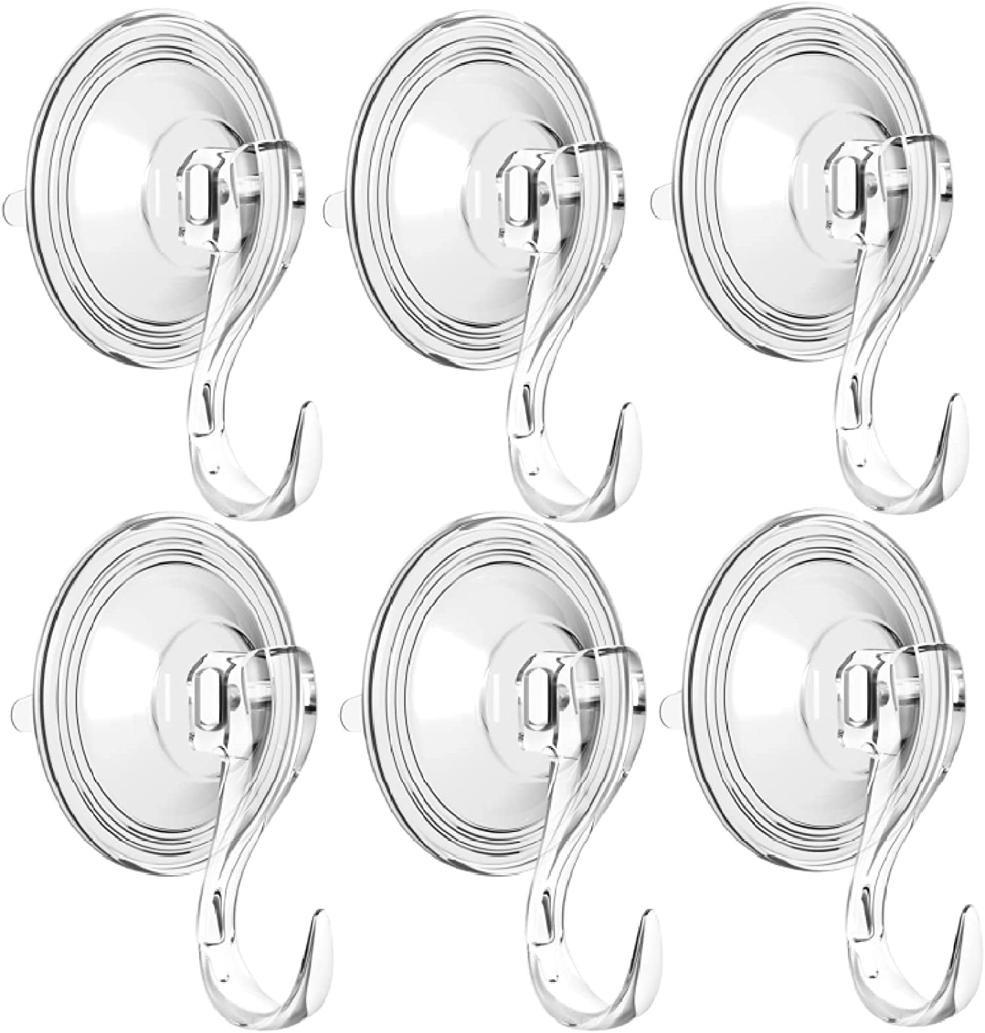 Suuchh Suction Cup Hooks Clear Reusable Heavy Duty Hanger, Organizer ...