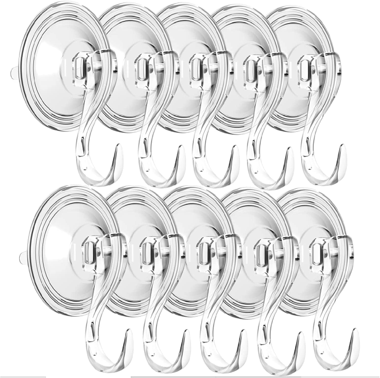 Suction Cup Hooks Large Clear Reusable Heavy Duty Hanger for Kichen ...