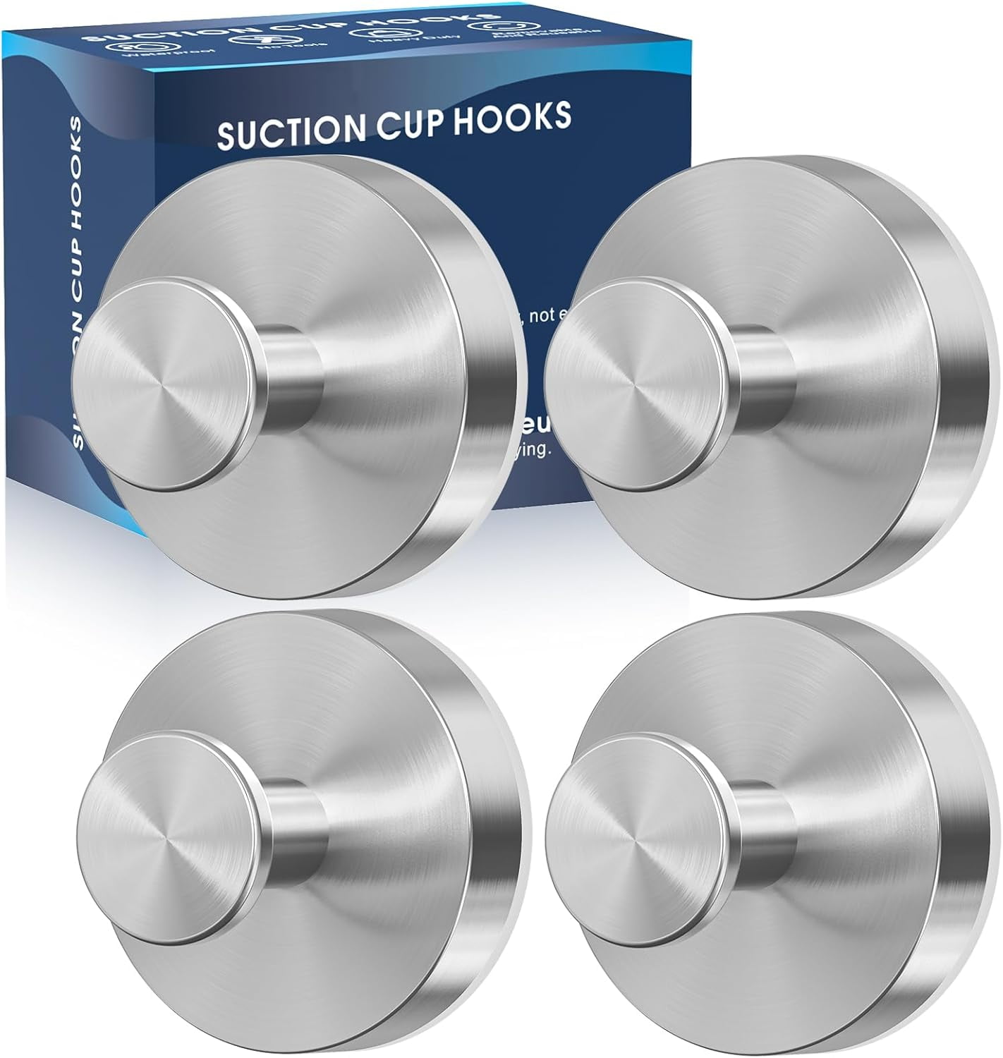 Suction Cup Hooks for Shower,4Pcs Shower Hooks for Inside Shower,No ...