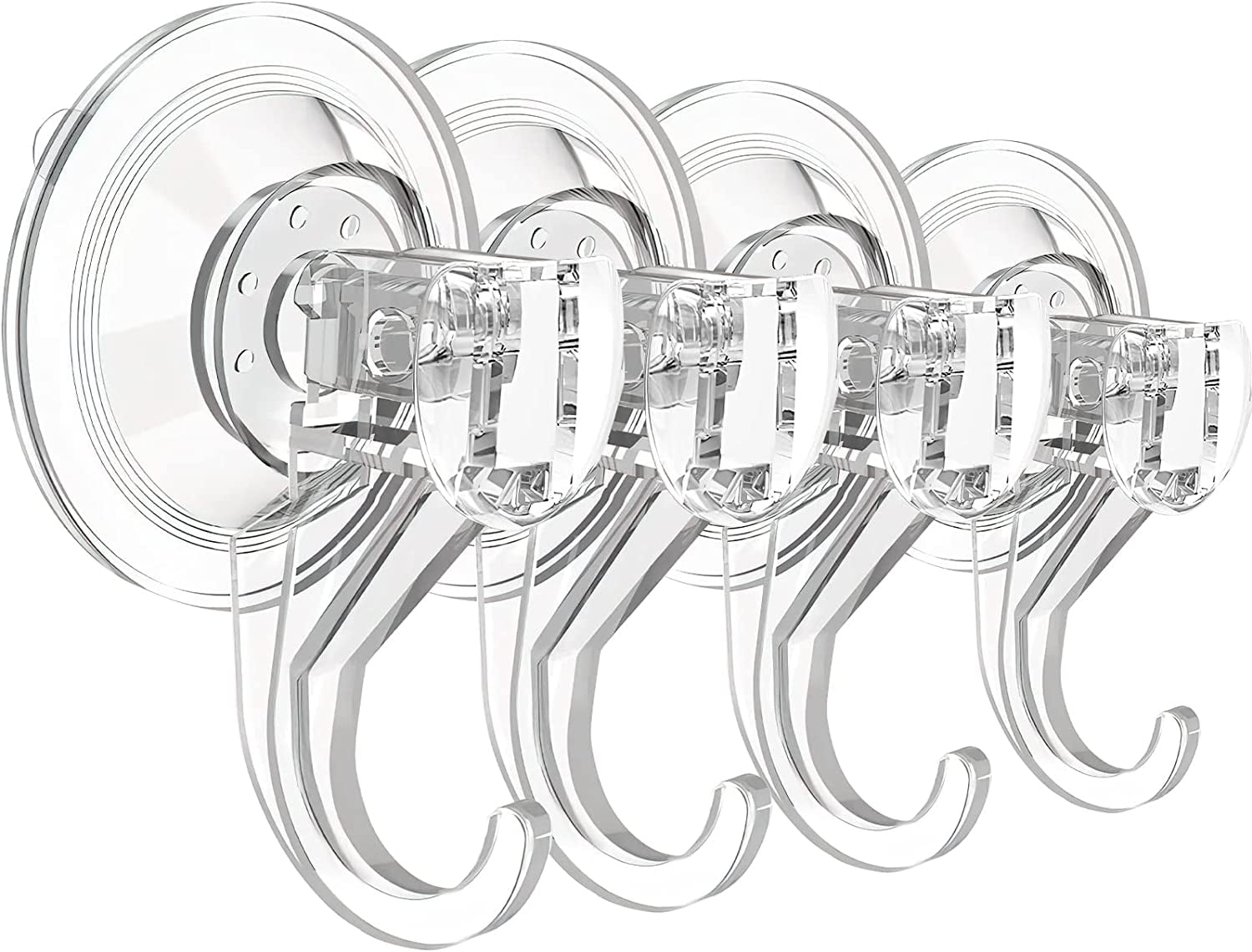 Suction Cup Hooks for Shower, Large Clear Heavy Duty Suction Cup Hooks ...