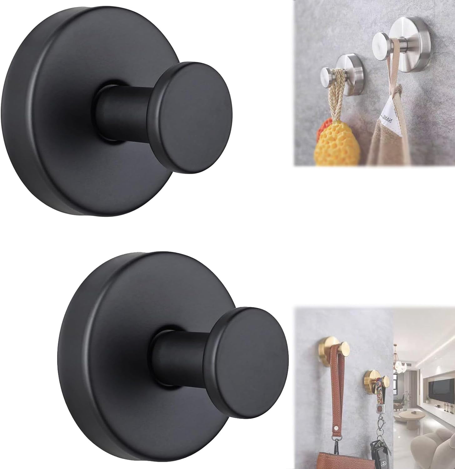 Suction Cup Hooks for Shower, Upgrade No-Drill Stainless Steel ...