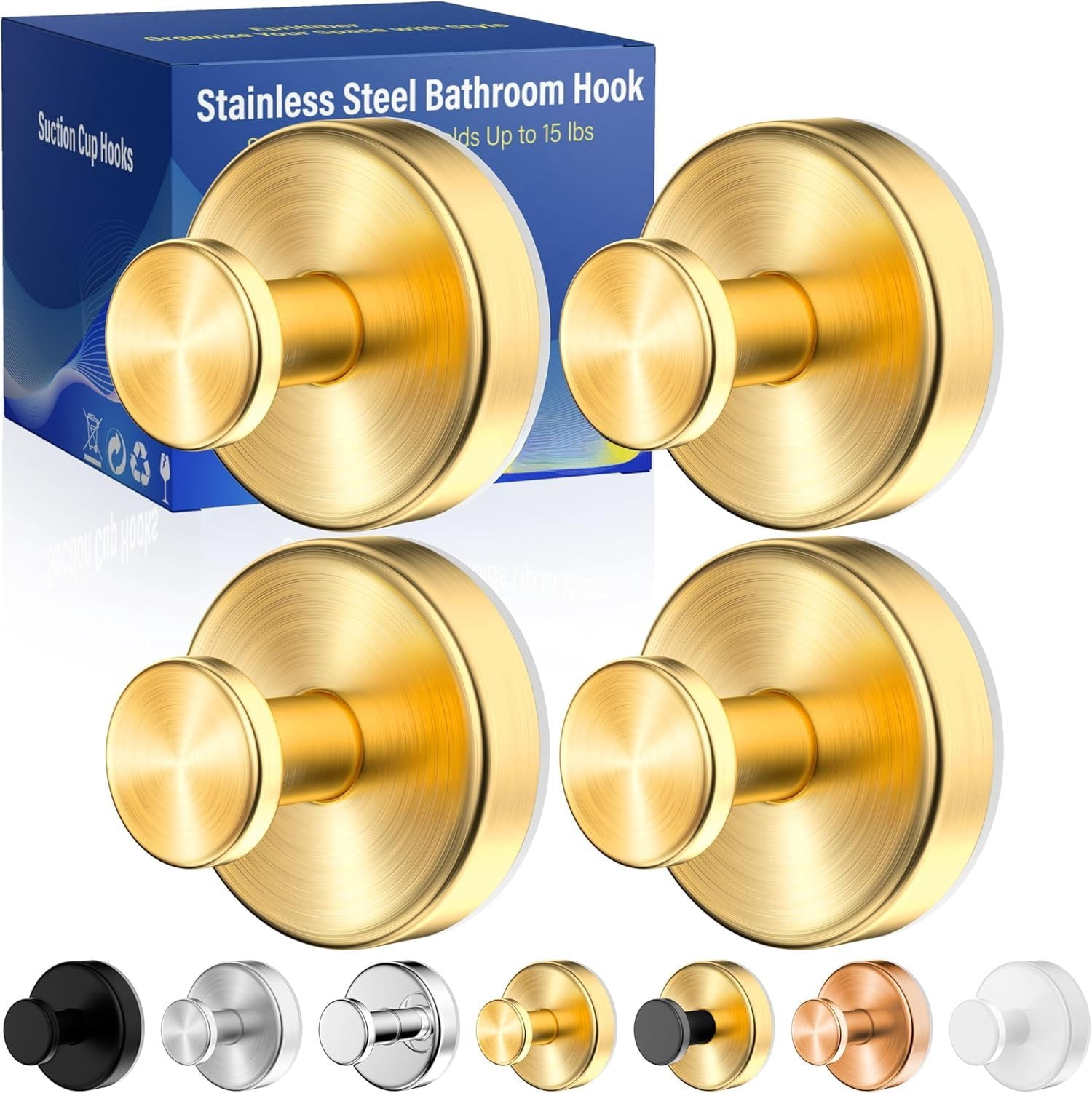 Suction Cup Hooks for Shower,Wreath Hanger for Front Door,Removable ...