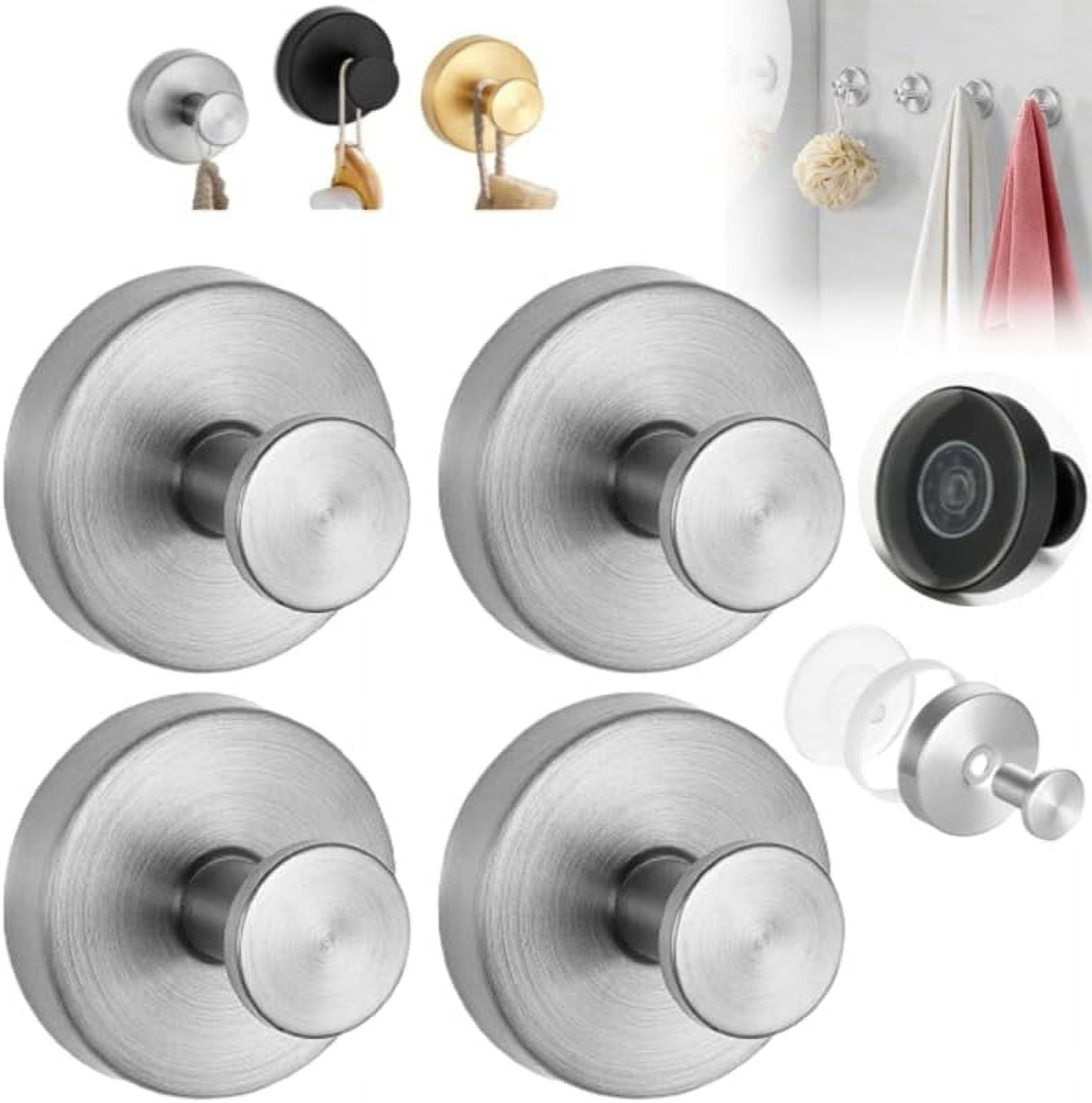 Suction Cup Hooks for Showers, 2024 Upgrade Luxe Hold No-Drill Hook ...