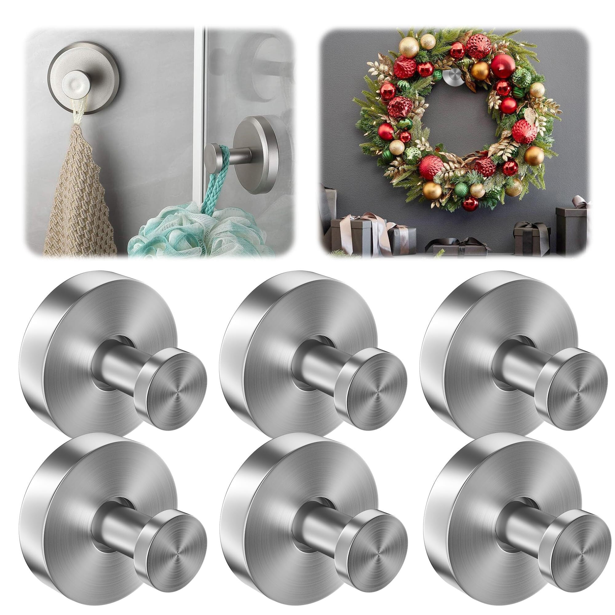 Suction Cup Hooks for Showers,Bathroom,Towels,Kitchen,Glass Door,Tile ...