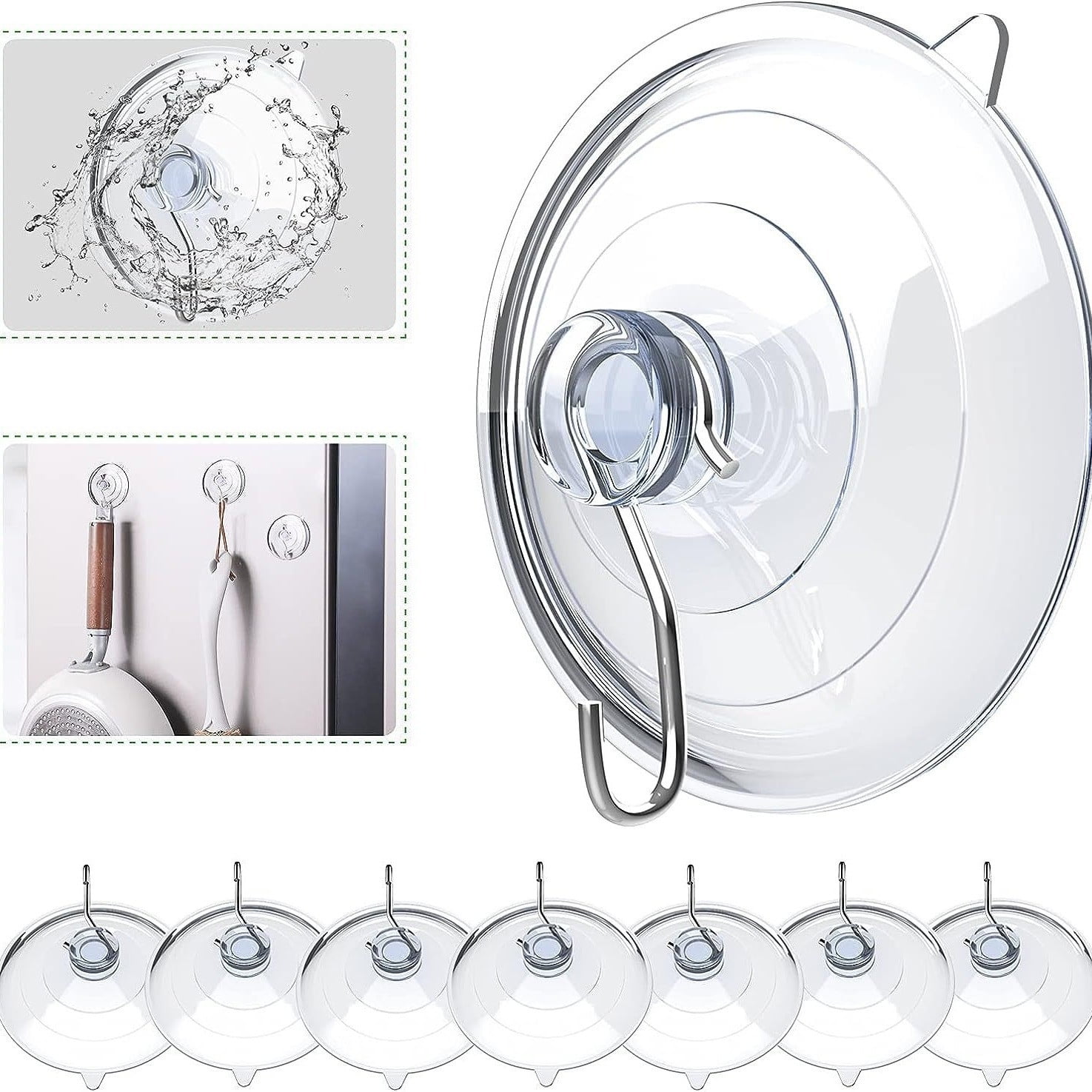 Suction Cup Hooks, Small Clear Shower Suction Hooks Heavy Duty Vacuum ...