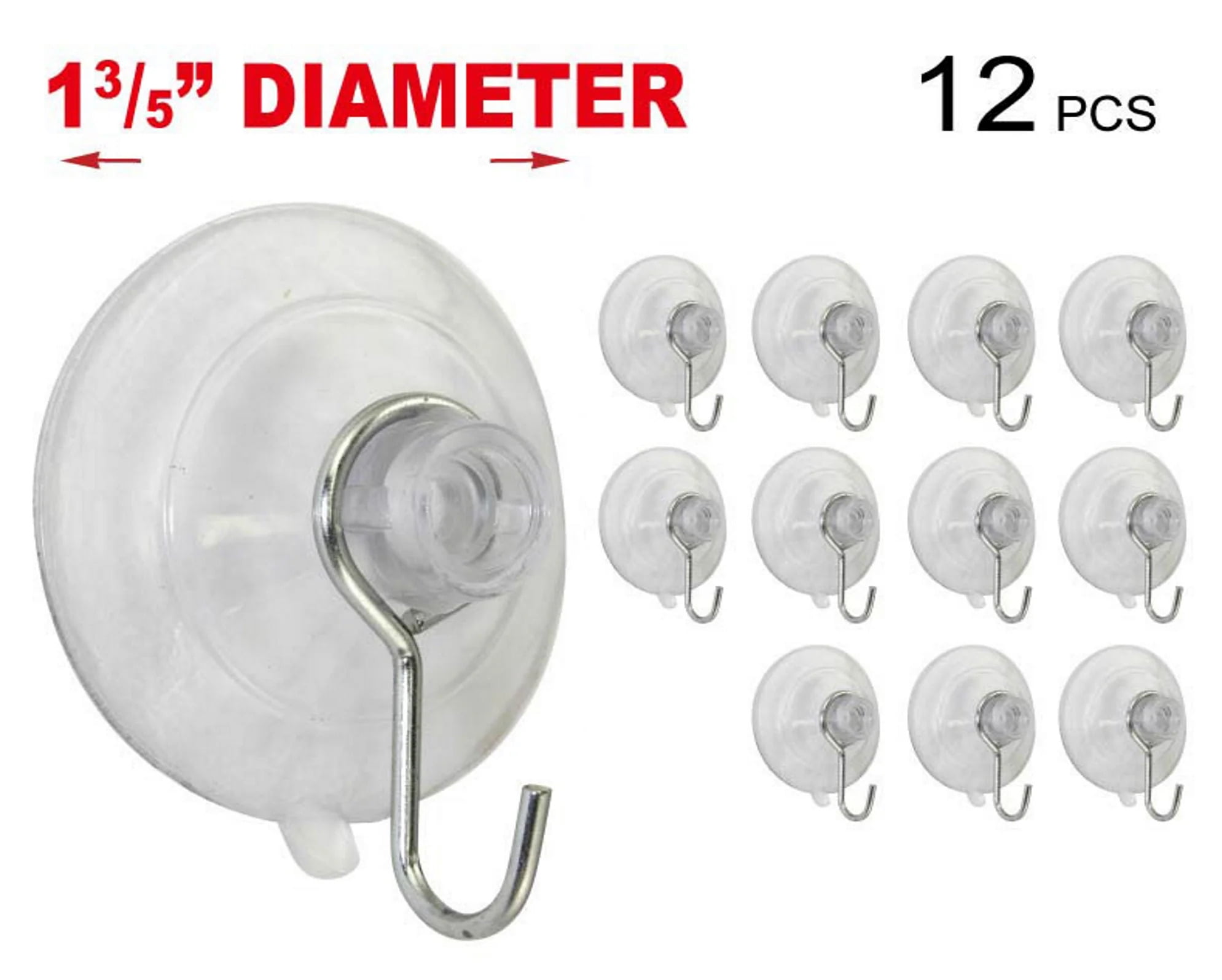 Suction Cup Hooks - Trisonic Clear Powerful SuperLock Heavy Duty Vacuum ...