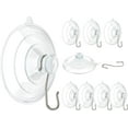 Suction Cup Hooks, Upgraded Large Clear Suction Cups with Metal Hooks 2 ...