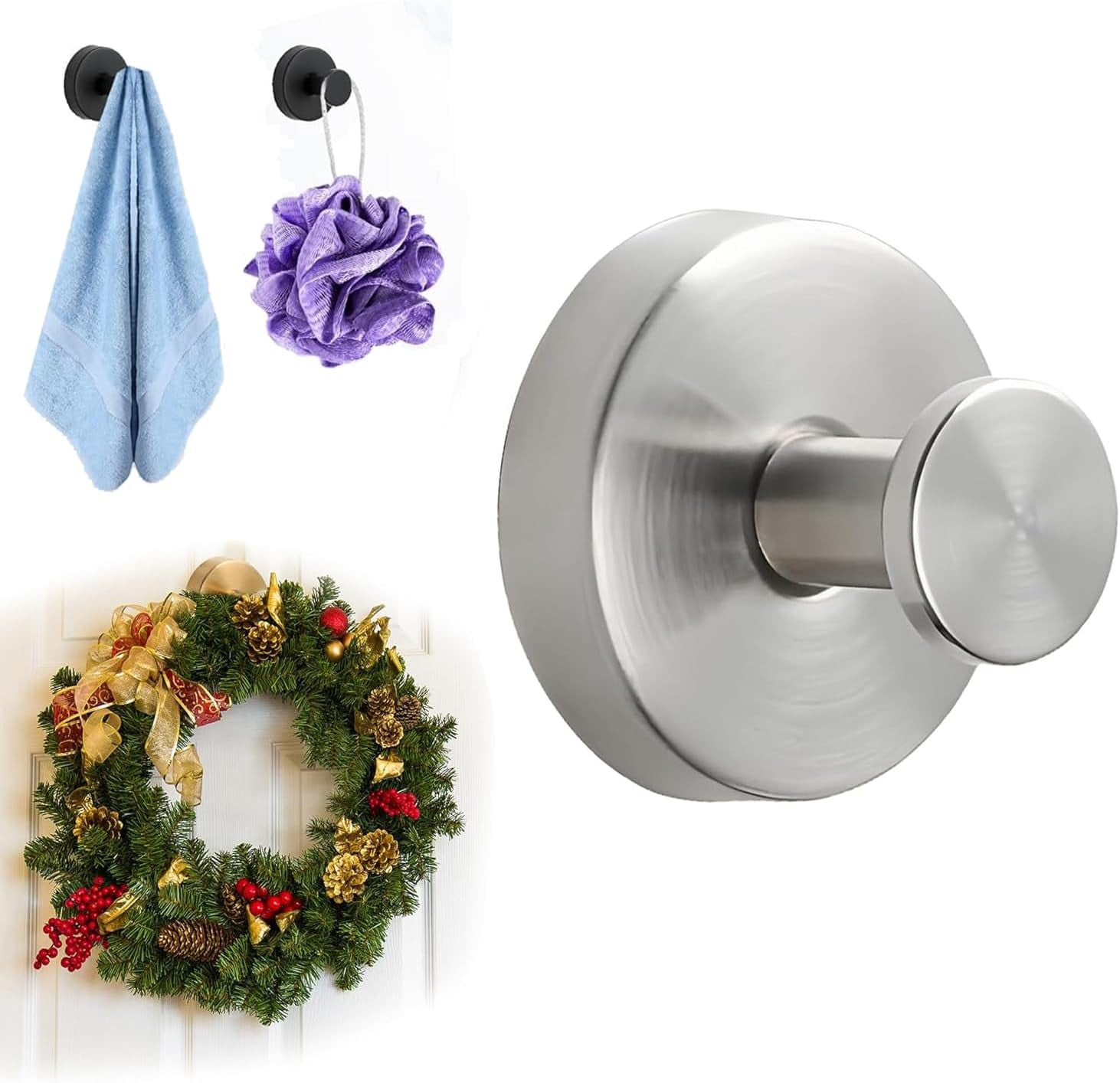 Suction Cup Hooks for Wreaths on Glass, 2026 NEW No Drill Suction Cup ...