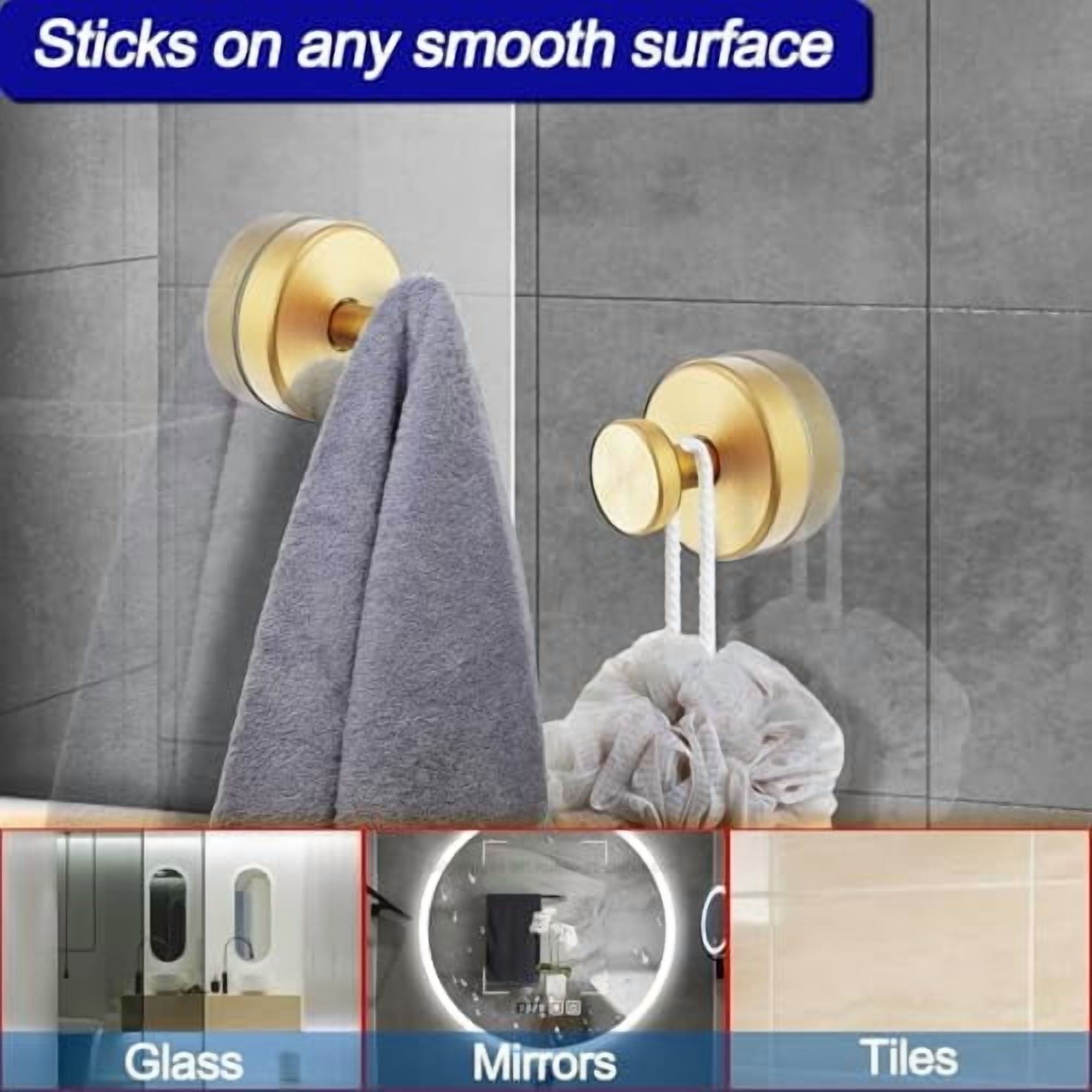 Suction Cup Hooks for Shower, Towel Hooks for Bathroom Window Glass ...