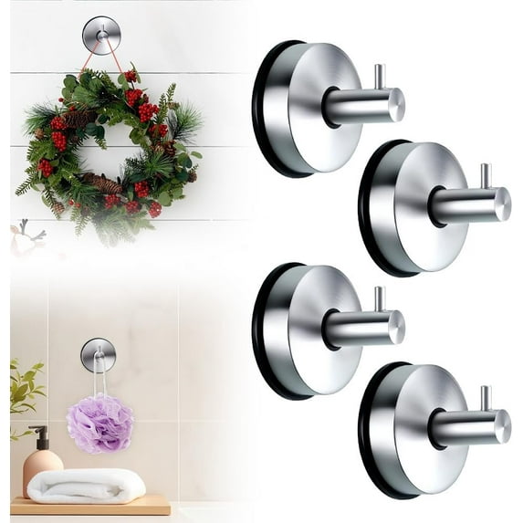 Suction Cup Hooks for Wreaths on Glass, No Drill for Doors - Walmart.com