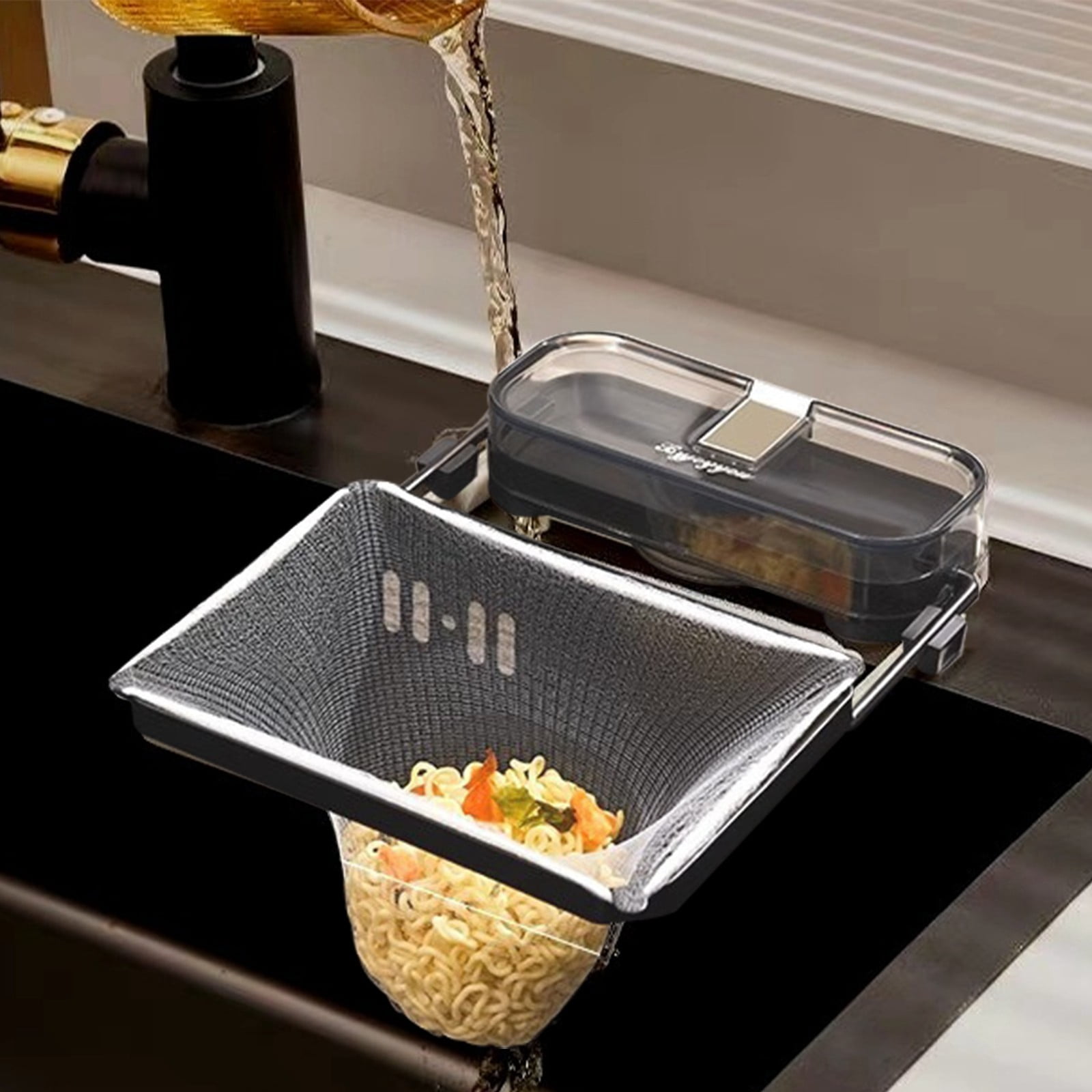 Suction Cup Kitchen Drain Rack with Filter Mesh Bags for Efficient Food ...