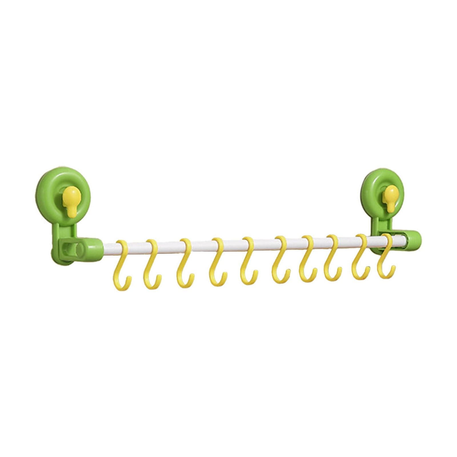 Suction Cup Kitchen Rod With Hooks, Plastic Bathroom Hand Towel Holder ...