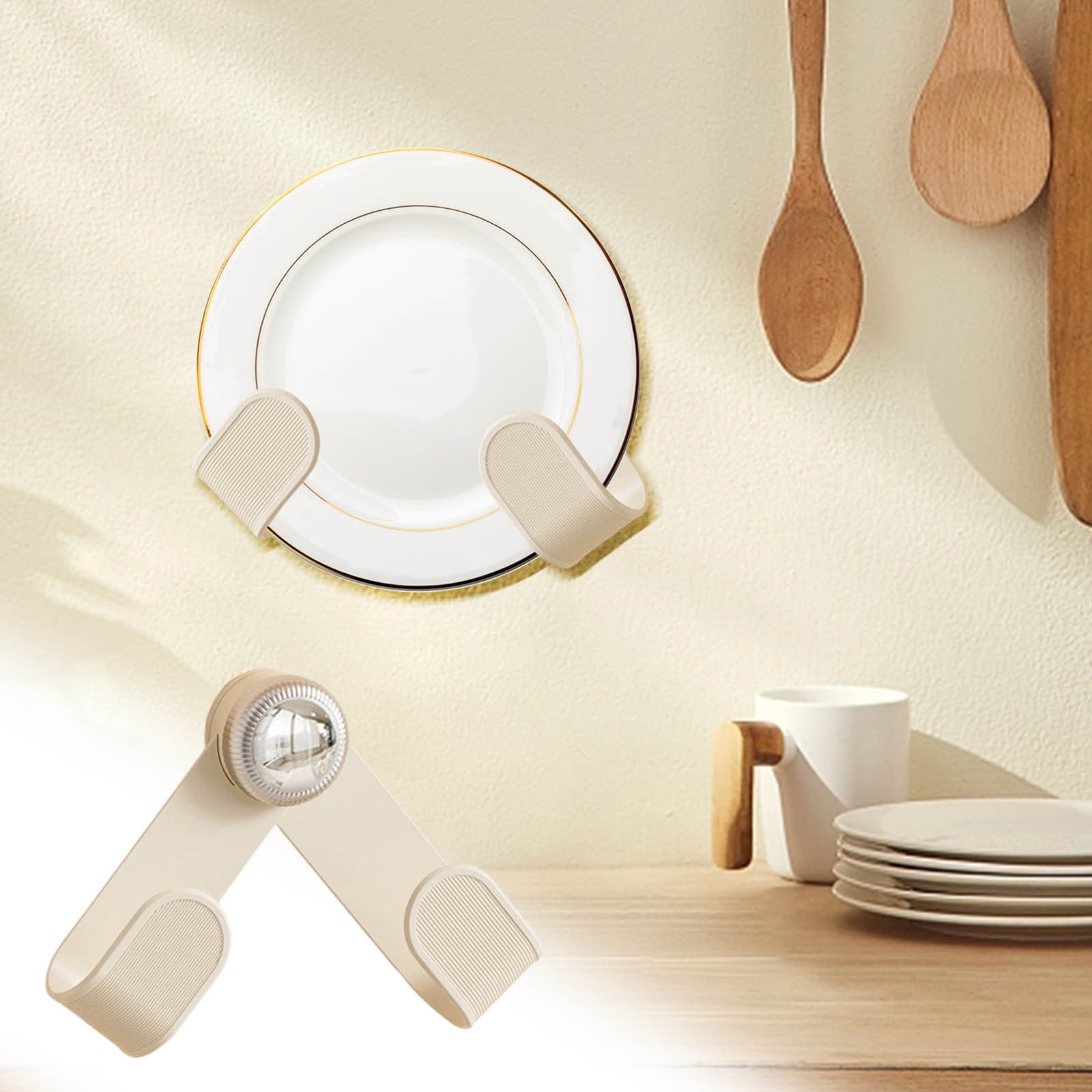 Suction Cup Pot Lid Organizer, Wall Mounted Adjustable Rack Holder for ...