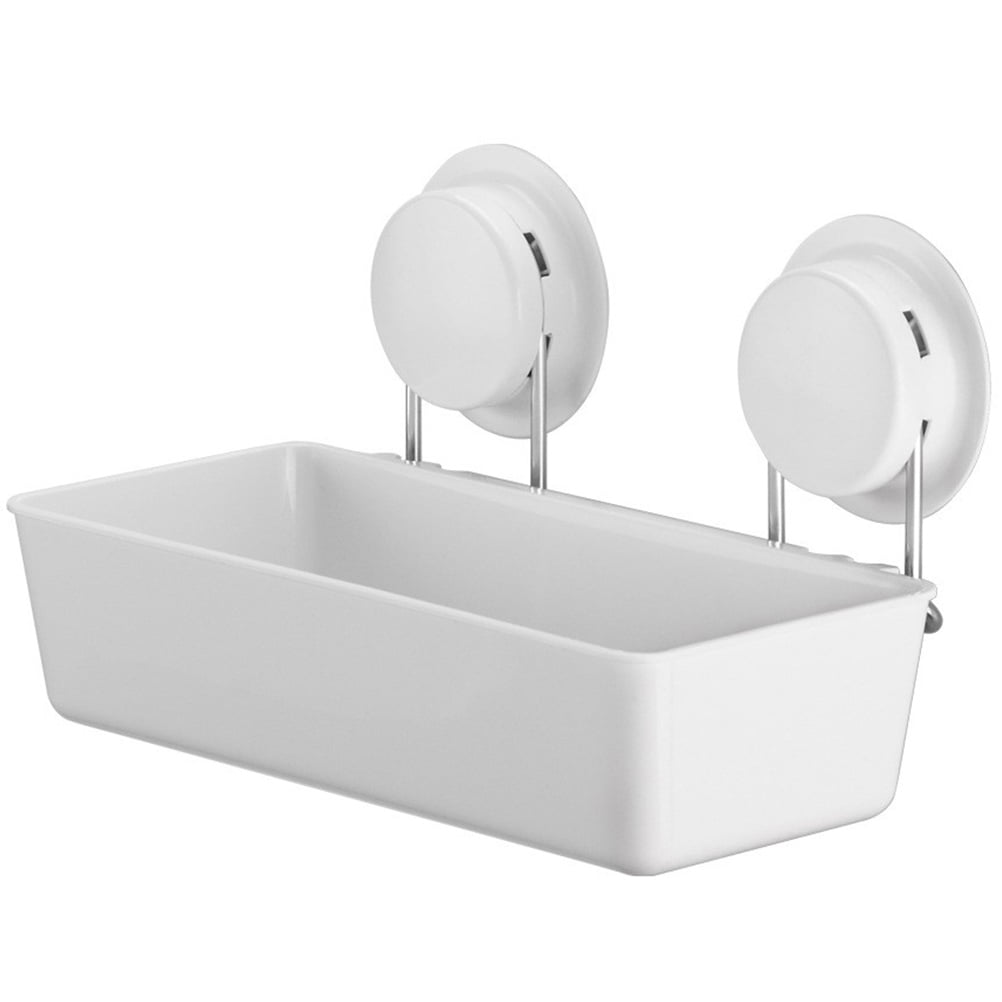 Suction Cup Rack Kitchen Storage Holder Wall Mounted Shelf Bins Wall ...