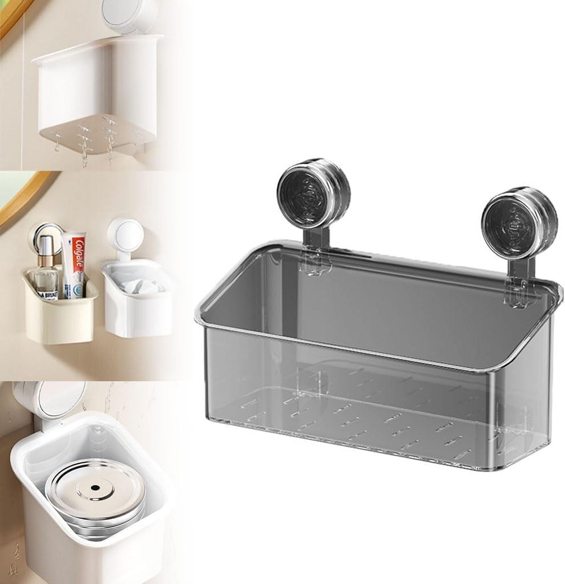 Suction Cup Rotating Organiser,Kitchenstorage Basket Wall Mounted Drill ...