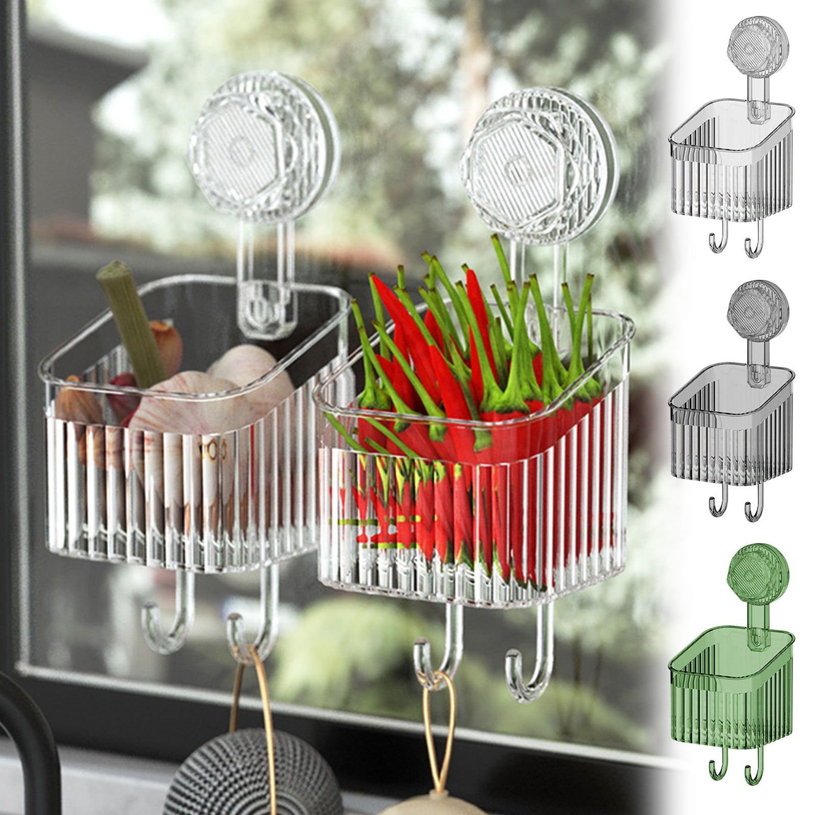 Suction Cup Shelf, No Drill Bathroom Organizer with Strong Adhesive ...