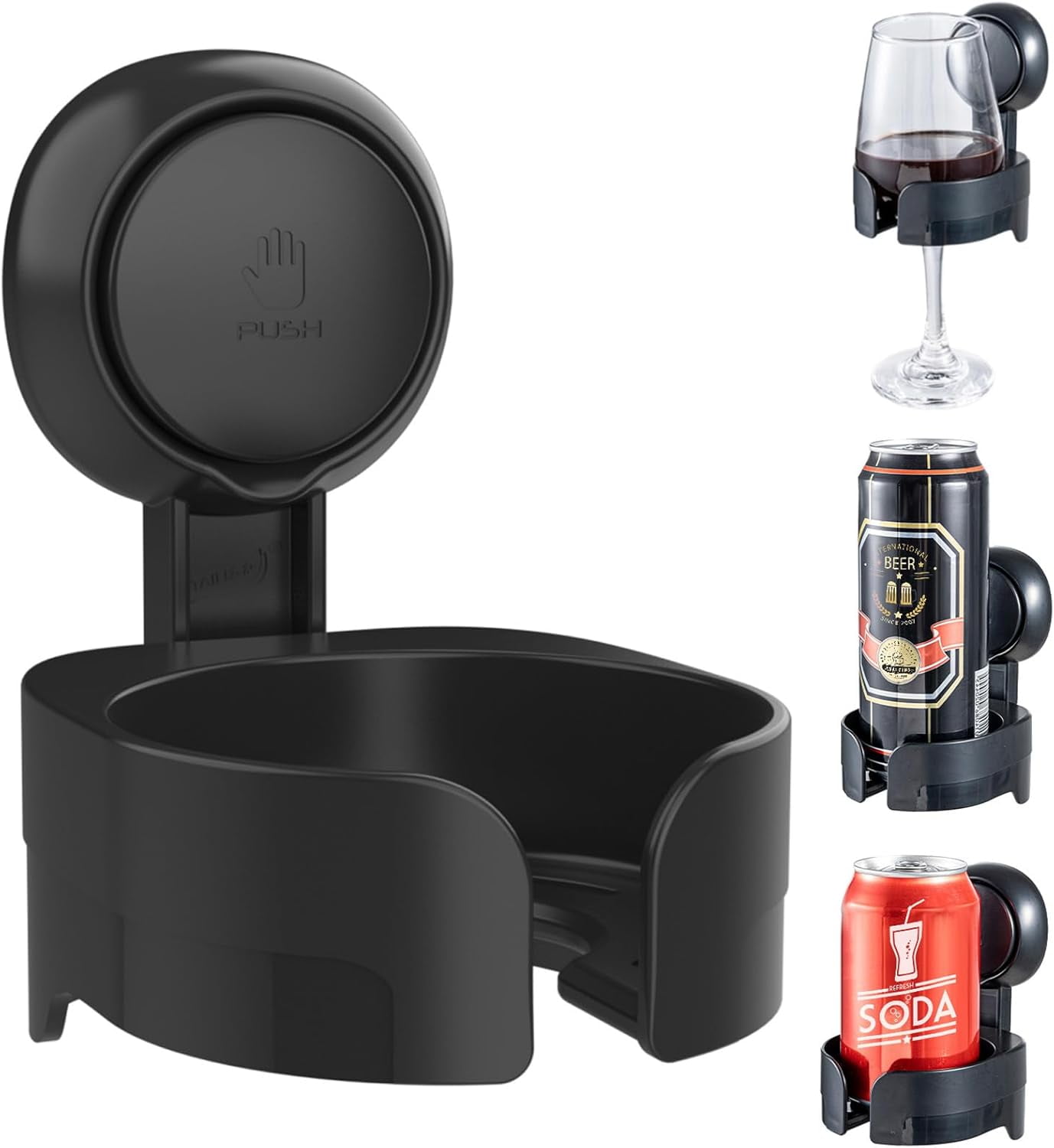 Suction Cup Shower Drink Holder for Beer, Wine, Waterproof Wine Holder ...