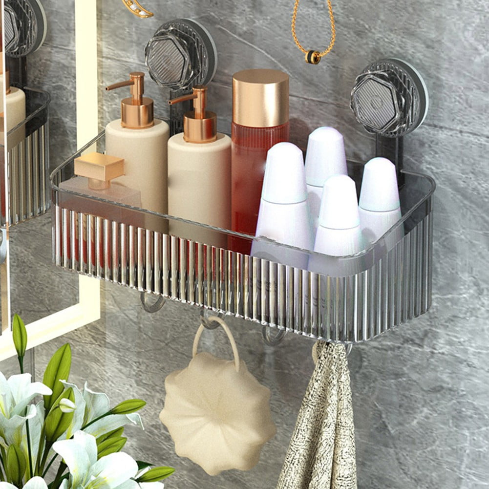 Suction Cup Shower Holder, Reusable Bathroom Shelf Holder with Suction ...