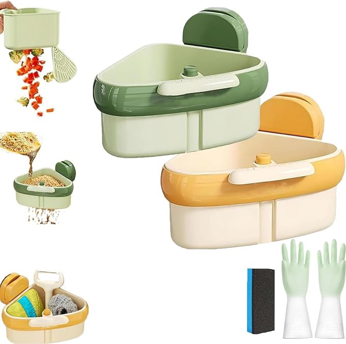 Suction Cup Sink Corner Rack, 2Pcs Sink Caddy Sponge Holder for Kitchen ...