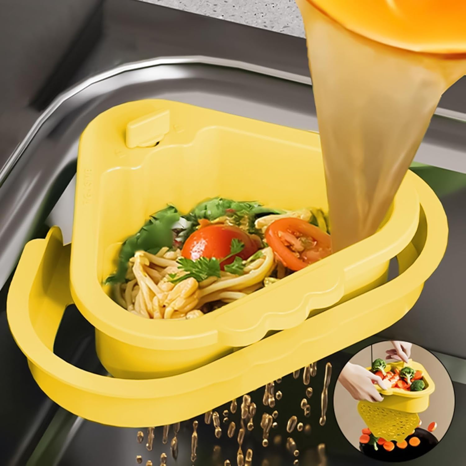 Suction Cup Sink Corner Rack, Kitchen Sink Drain Strainer Basket ...