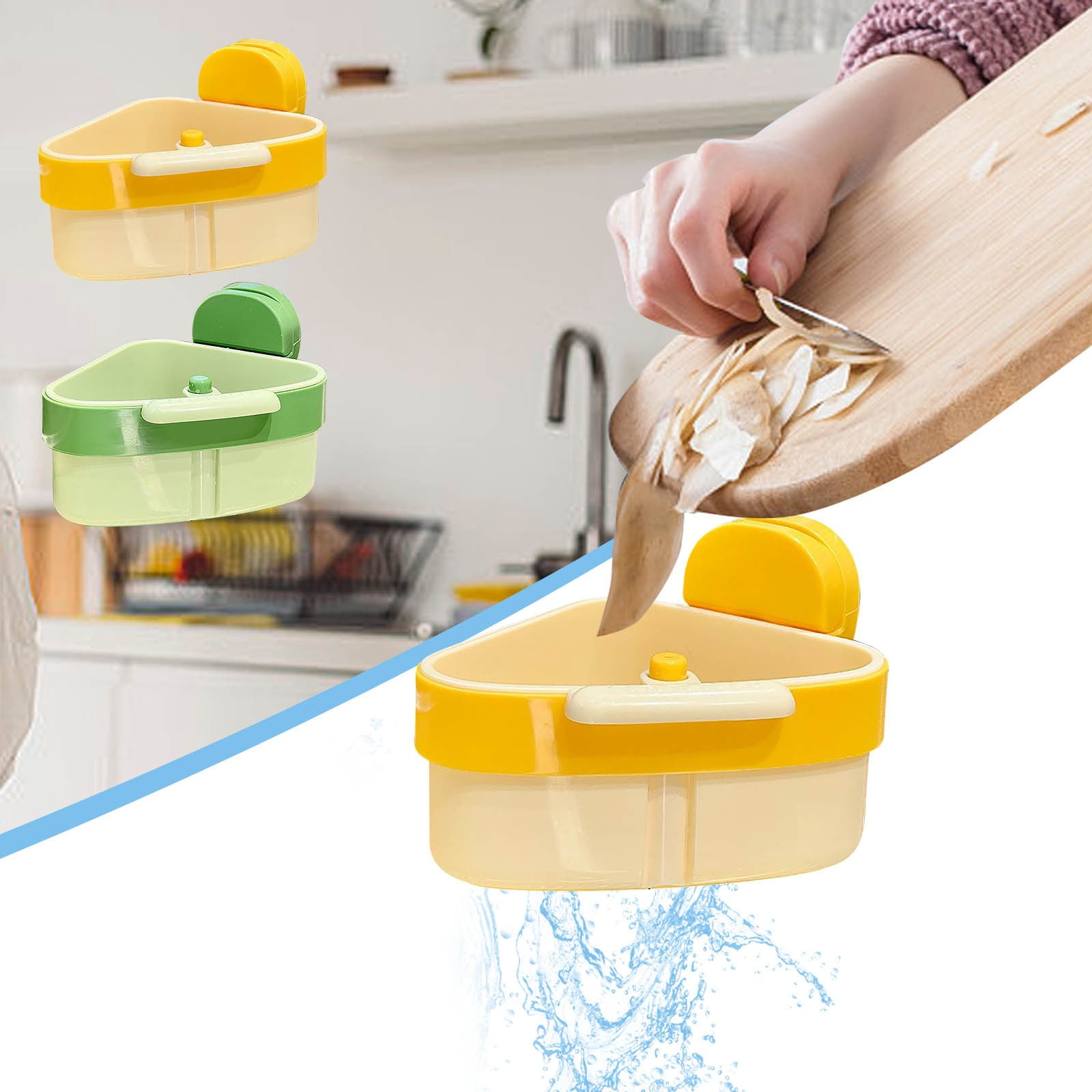 Suction Cup Sink Corner Strainer Rack with Food Debris Filter and Easy ...