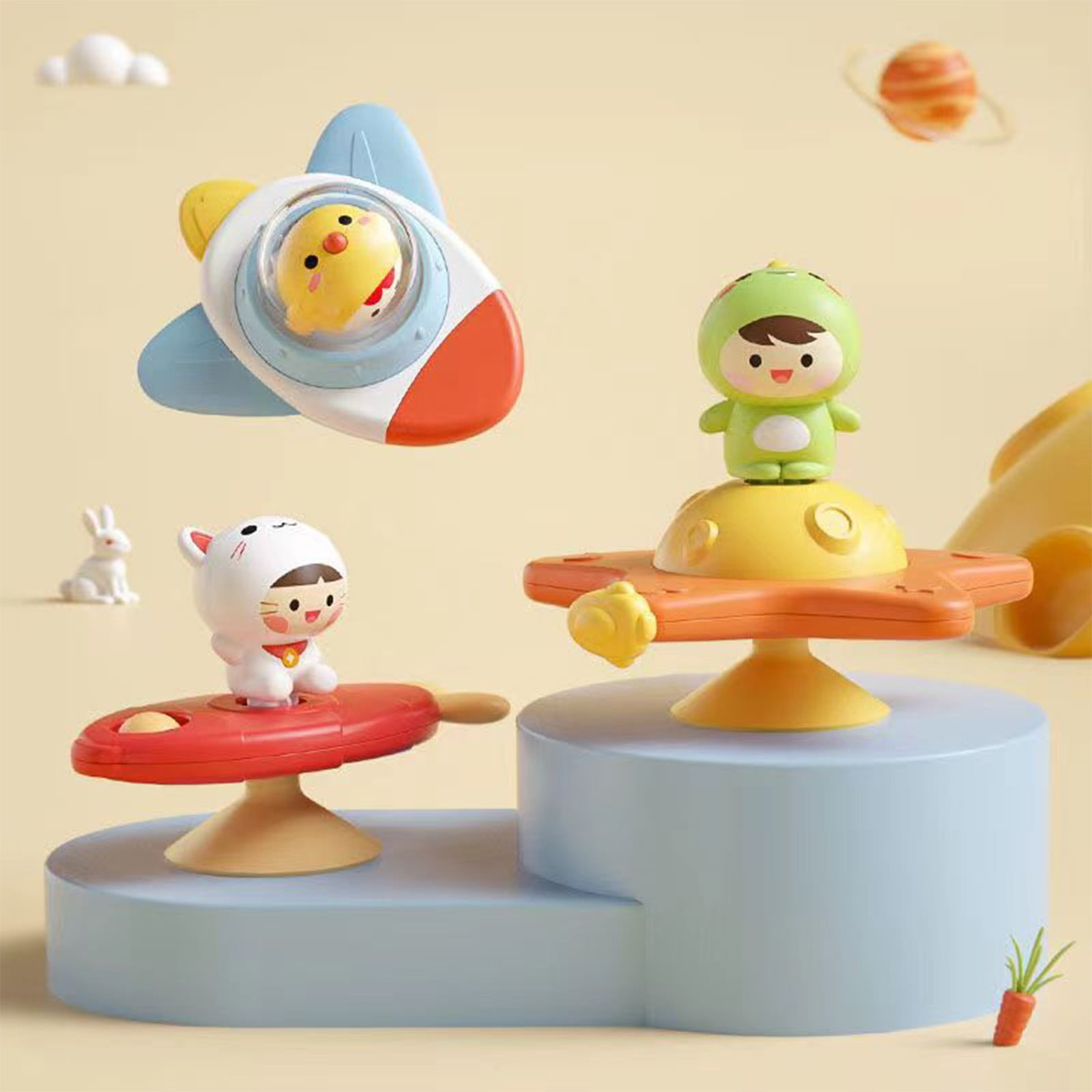 Suction Cup Spinning Toy Set, Educational Tabletop Spinner, Bath Time ...