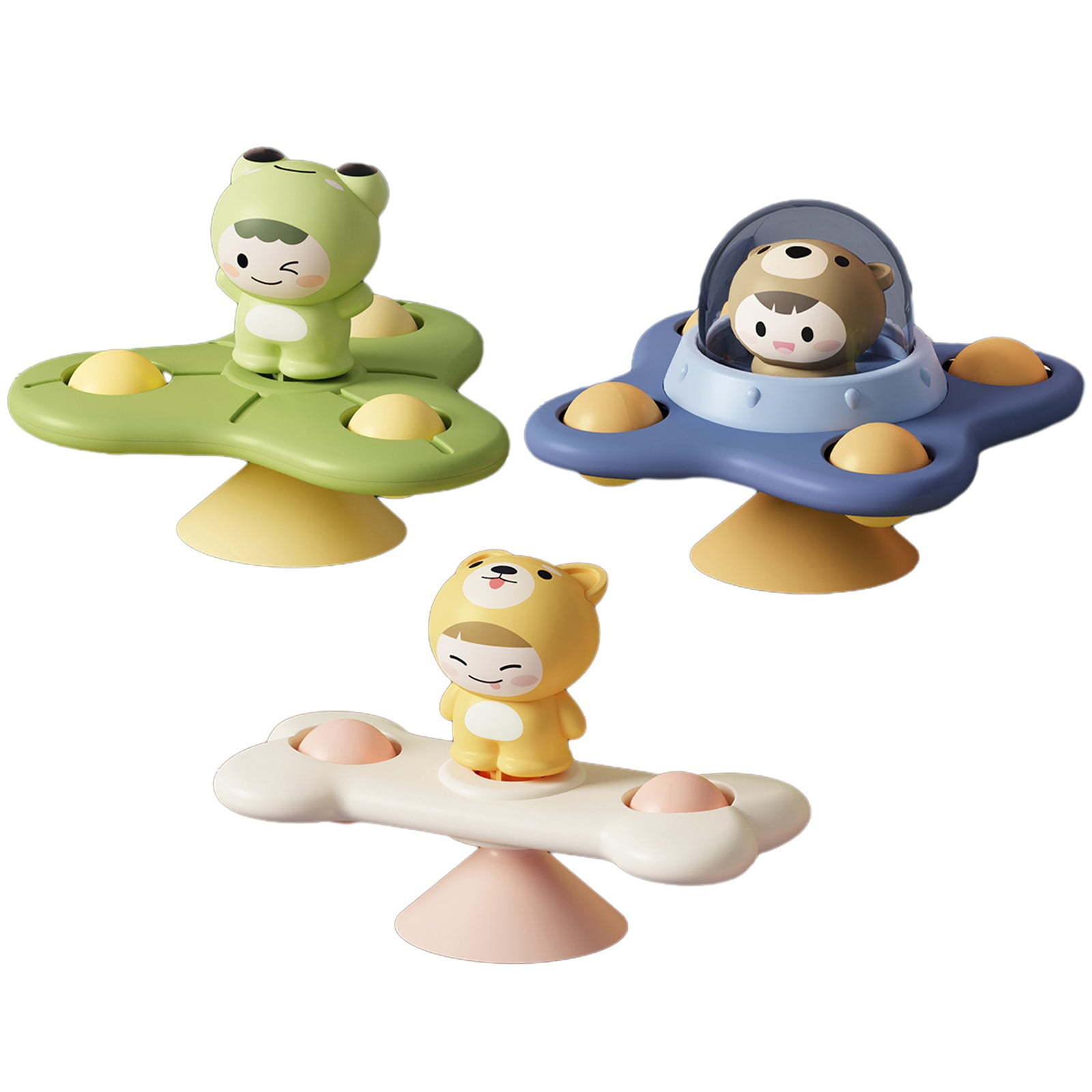 Suction Cup Spinning Toy Set Rotating Educational Toy For Kids With ...