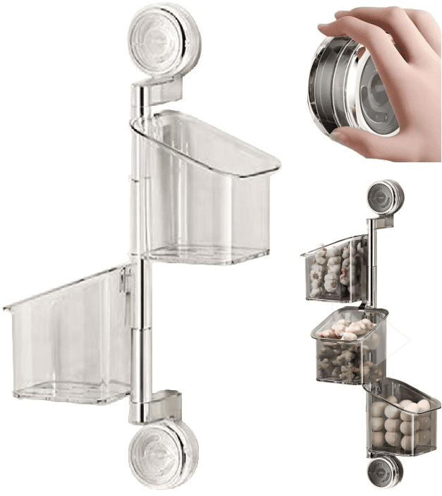 Suction Cup Swivel Organizer, Removable Wall Mounted Rotating Storage ...