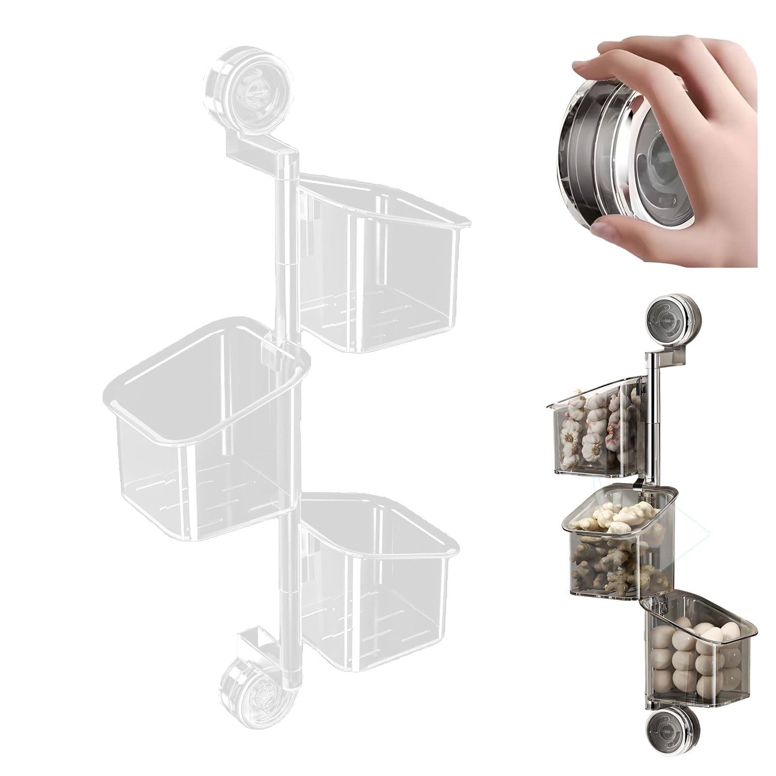 Suction Cup Swivel Organizer, Removable Wall Mounted Rotating Storage ...