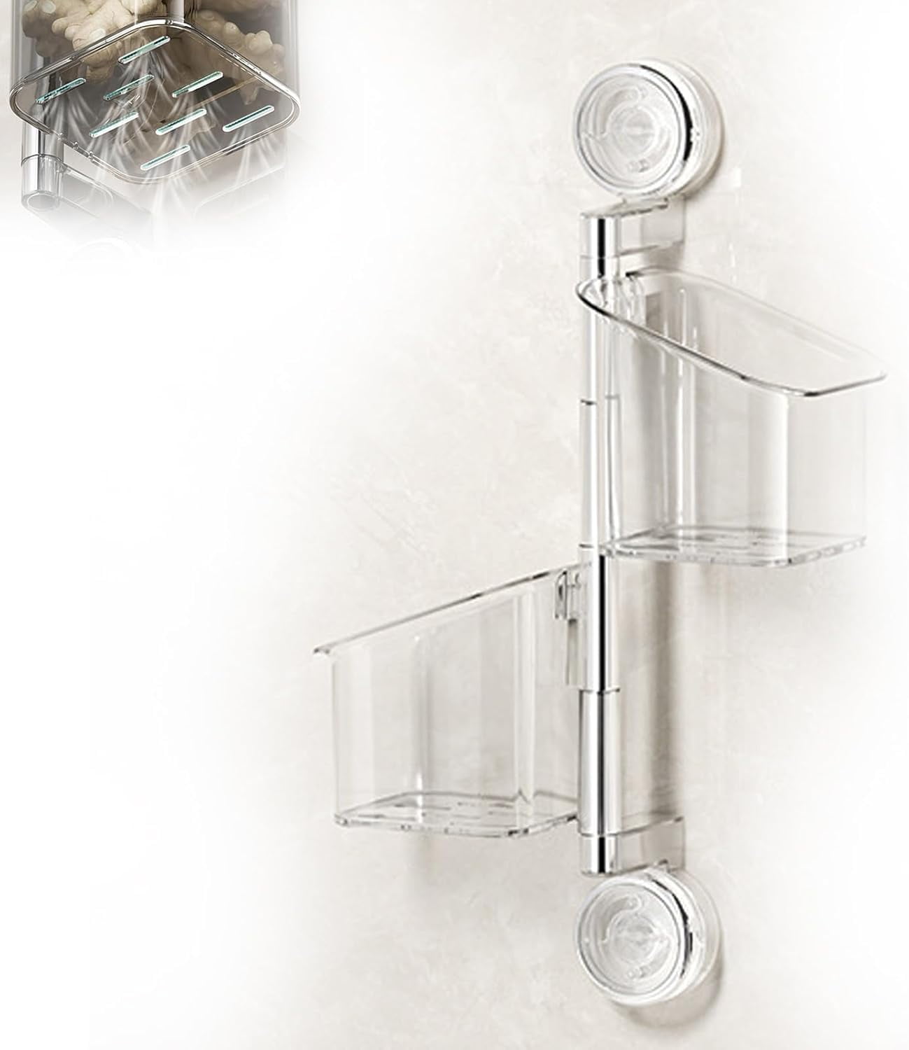 Suction Cup Swivel Organizer, Removable Wall Mounted Trash Can ...