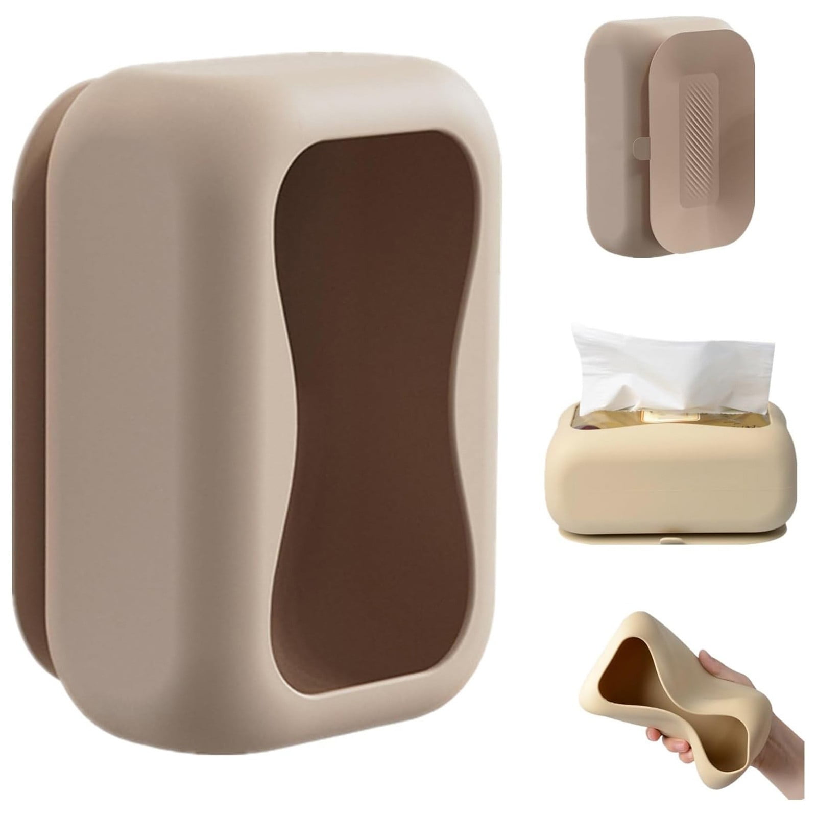 Suction Cup Tissue Storage Rack Paper Towel Container Wall Mounted ...