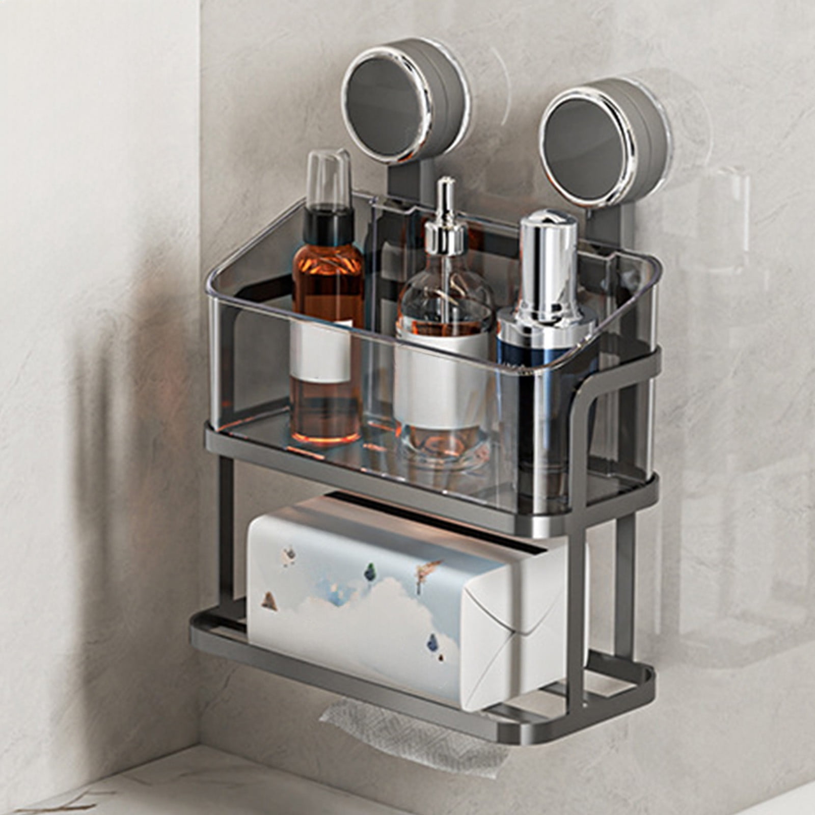 Suction Cup Toilet Paper Holder,No Drill Wall Mounted Paper Towel ...