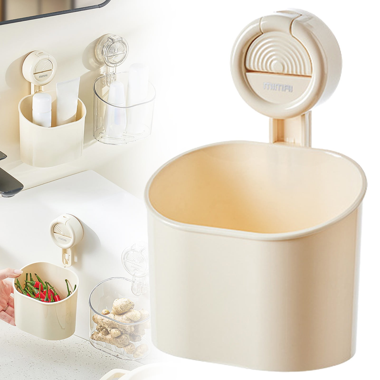 Suction Cup Toothbrush Holder with Drainage Holes - No Drill Wall Mount ...