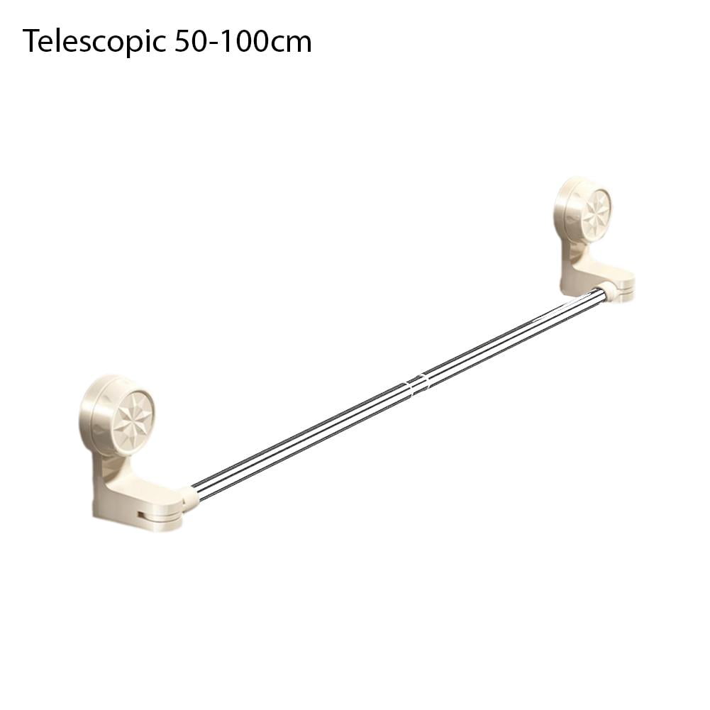 Suction Cup Wall Towel Rack No Drilling Single Rod Retractable Towel ...
