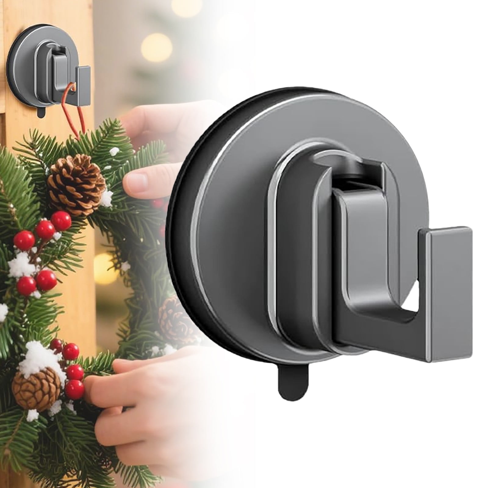 Suction Cup Wreath Hanger, Suction Cup Hooks, No Drill Suction Hooks ...