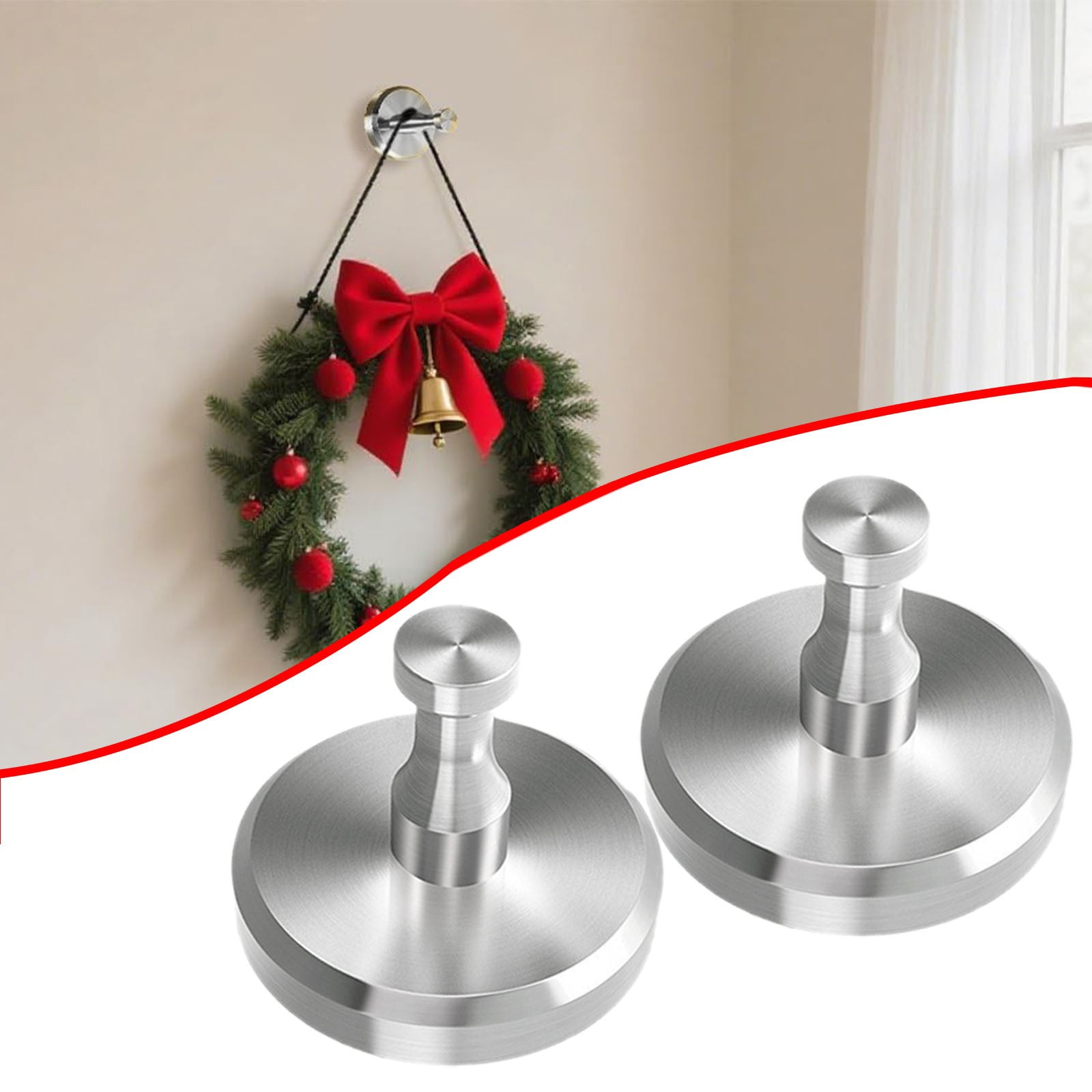 Suction Cup Wreath Hanger, Suction Cup Hooks Hanging, Heavy-Duty ...