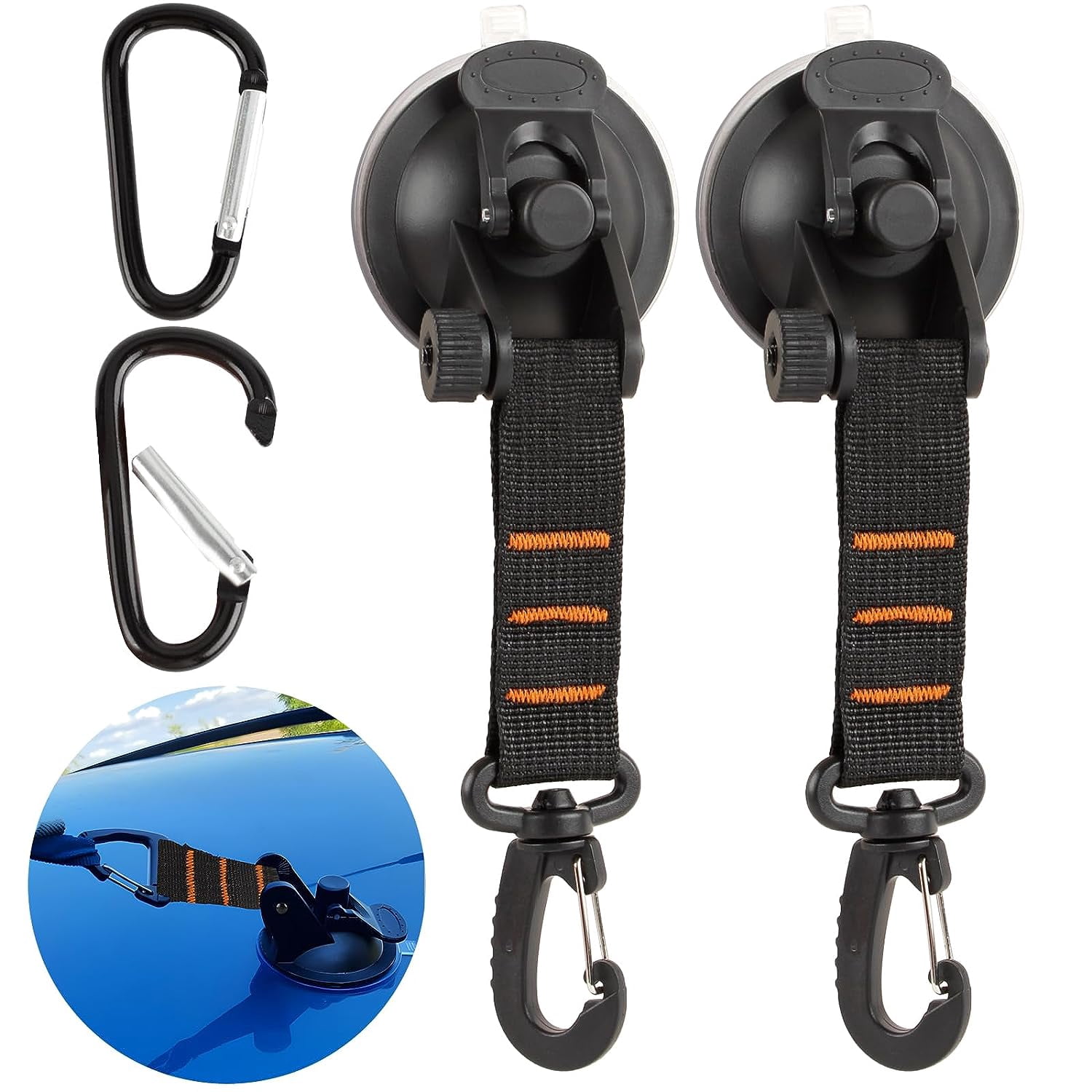 Suction Cups with D Ring 360° Rotating, Heavy Duty Camping Suction ...